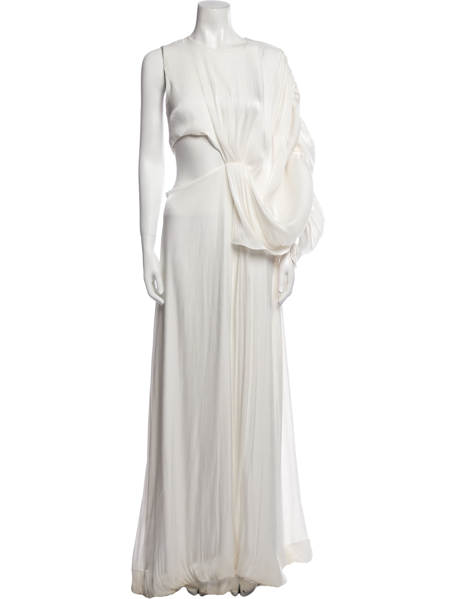 Halpern Crew Neck Long Dress - White Dresses, Clothing - HPERN20779 ...