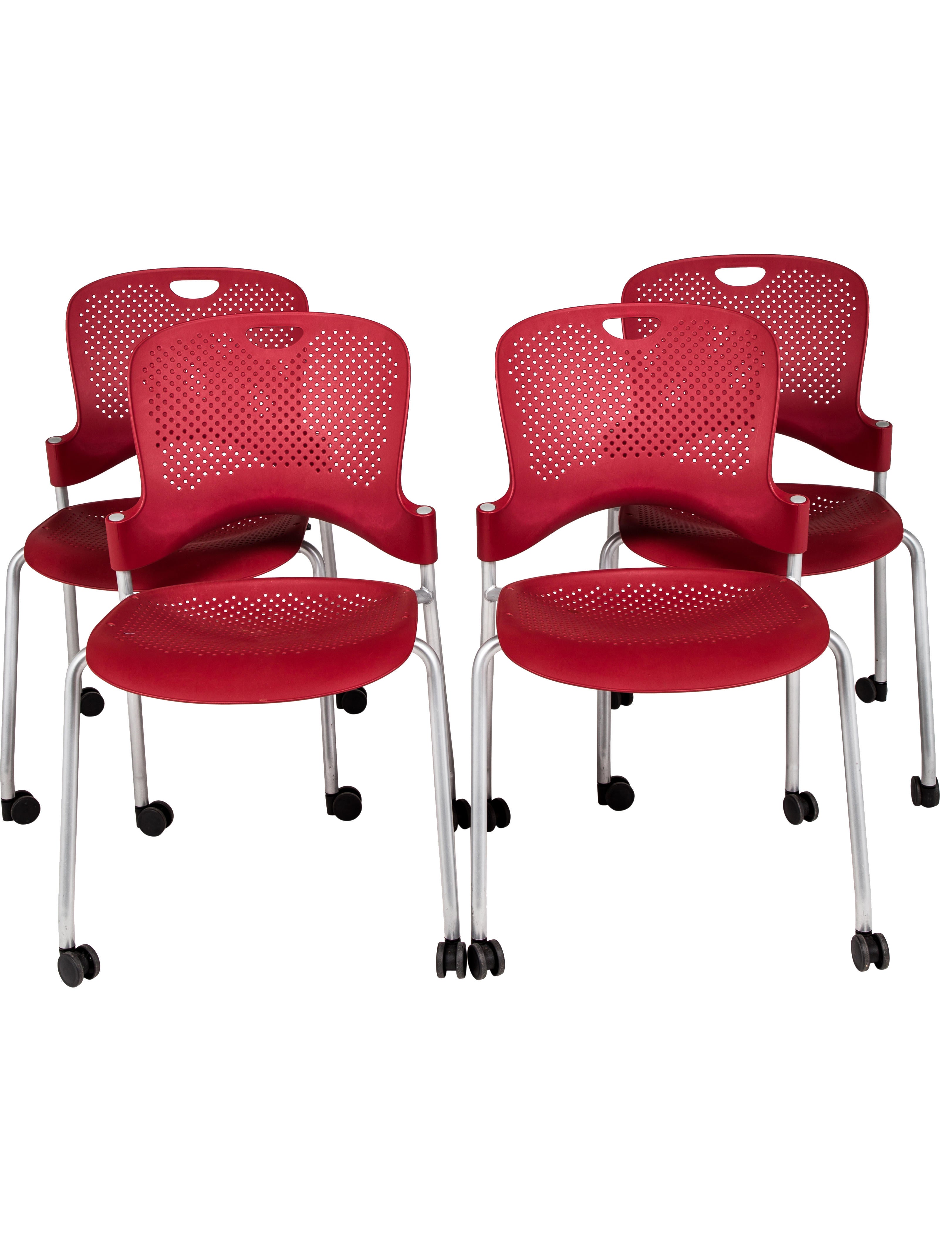 Herman Miller Set of 4 Caper Stacking Chairs - Black Office, Furniture ...