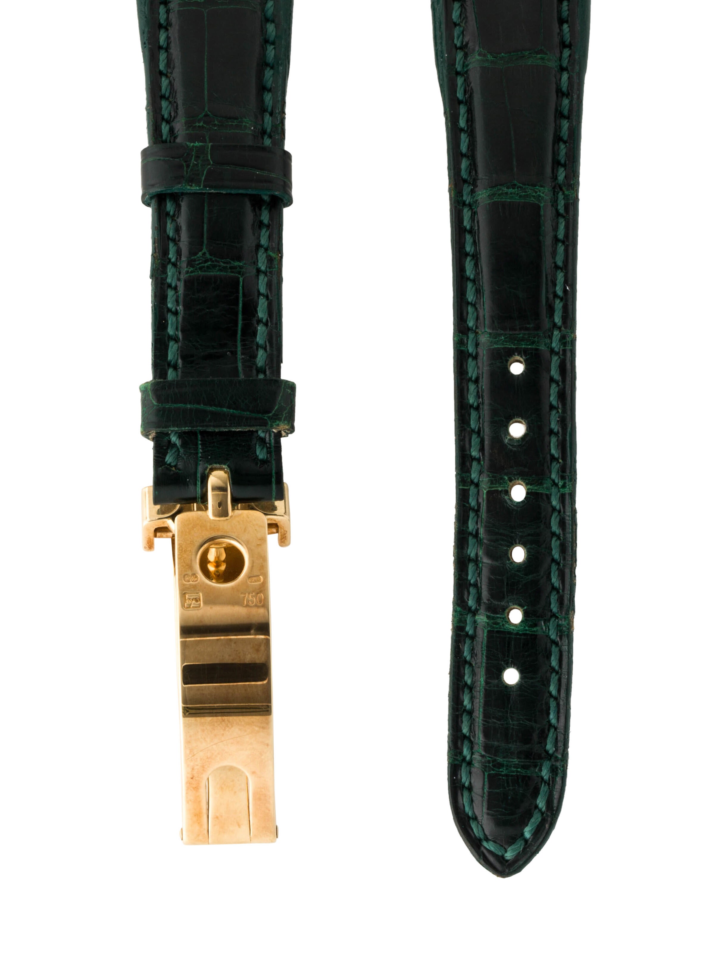 Harry Winston 16mm x 12mm Alligator Watch Strap - Green - HRW20853 ...