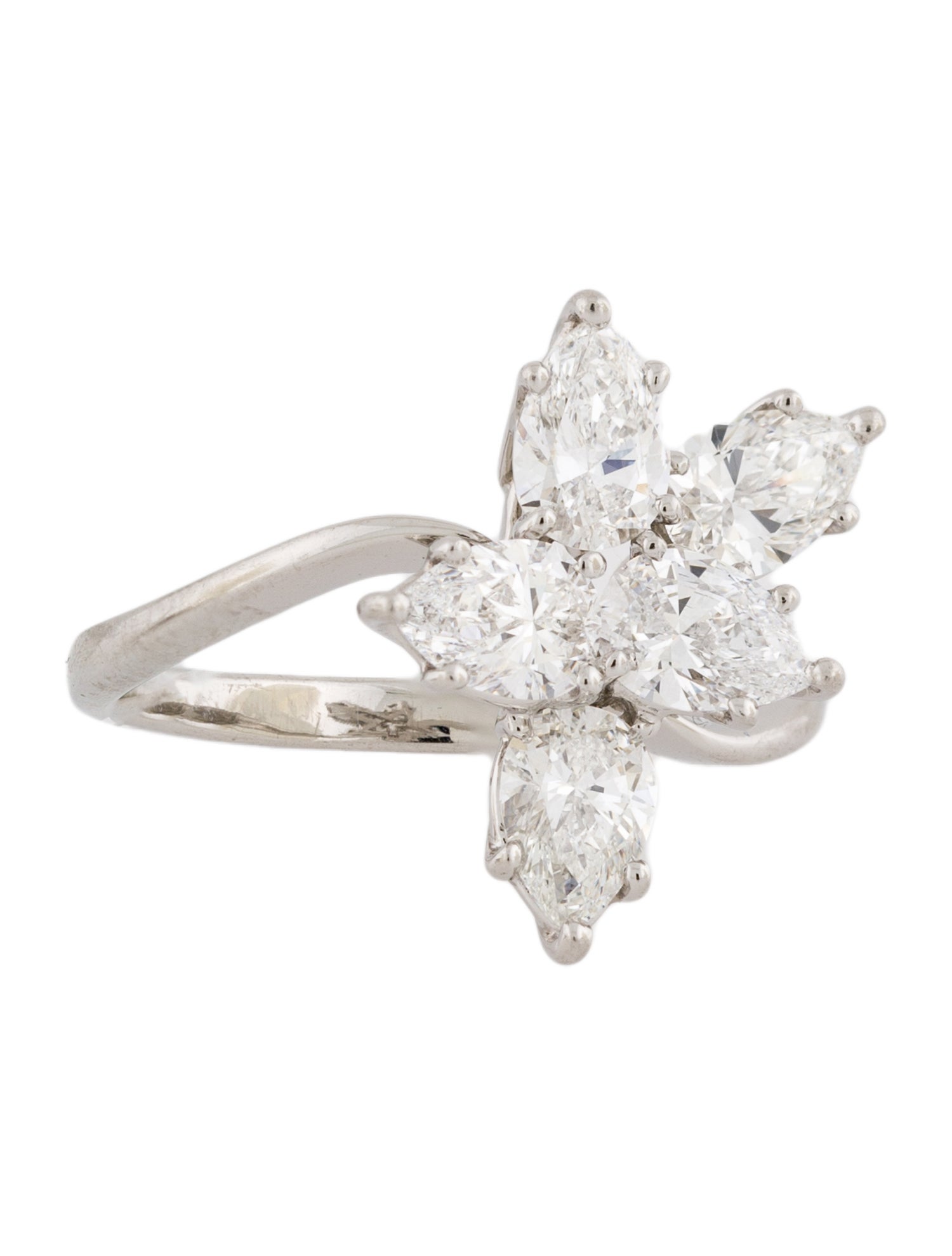 Harry Winston Platinum 1.96ctw Diamond Medium Winston Cluster Ring ...