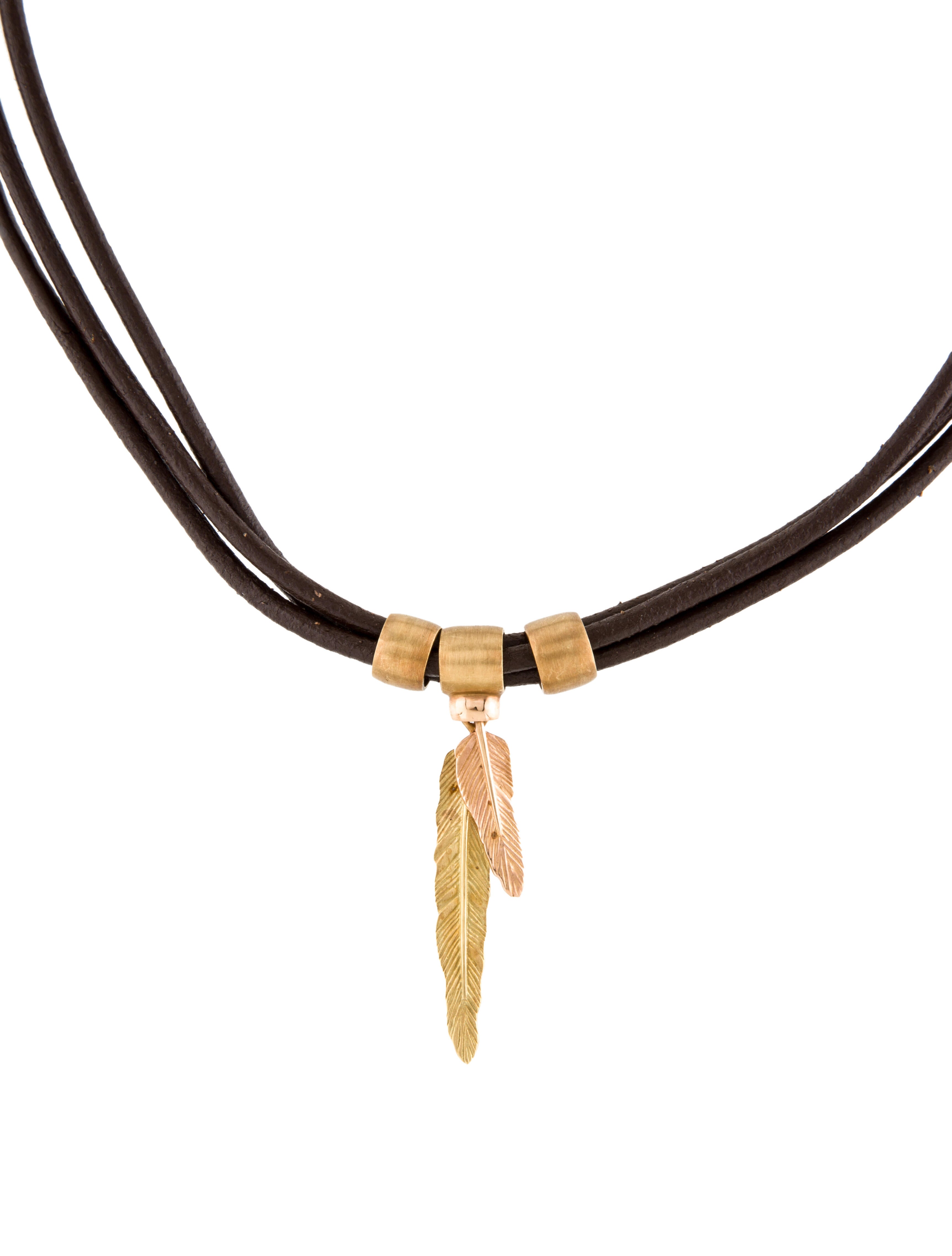 H.Stern 18K Purãngaw Leather Necklace - Brown, 18K Yellow Gold Pendant ...