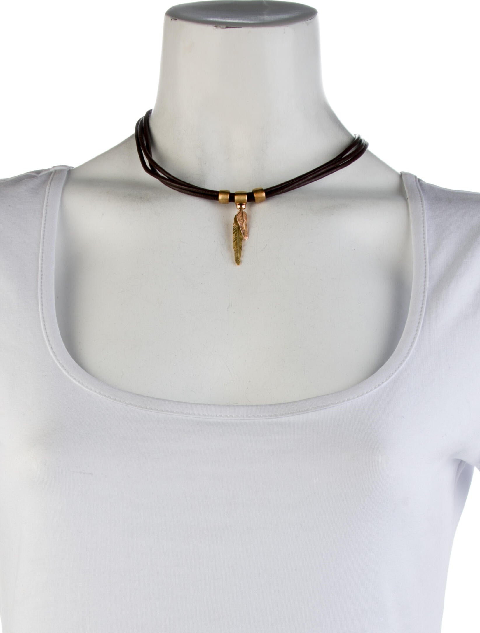 H.Stern 18K Purãngaw Leather Necklace - Brown, 18K Yellow Gold Pendant ...