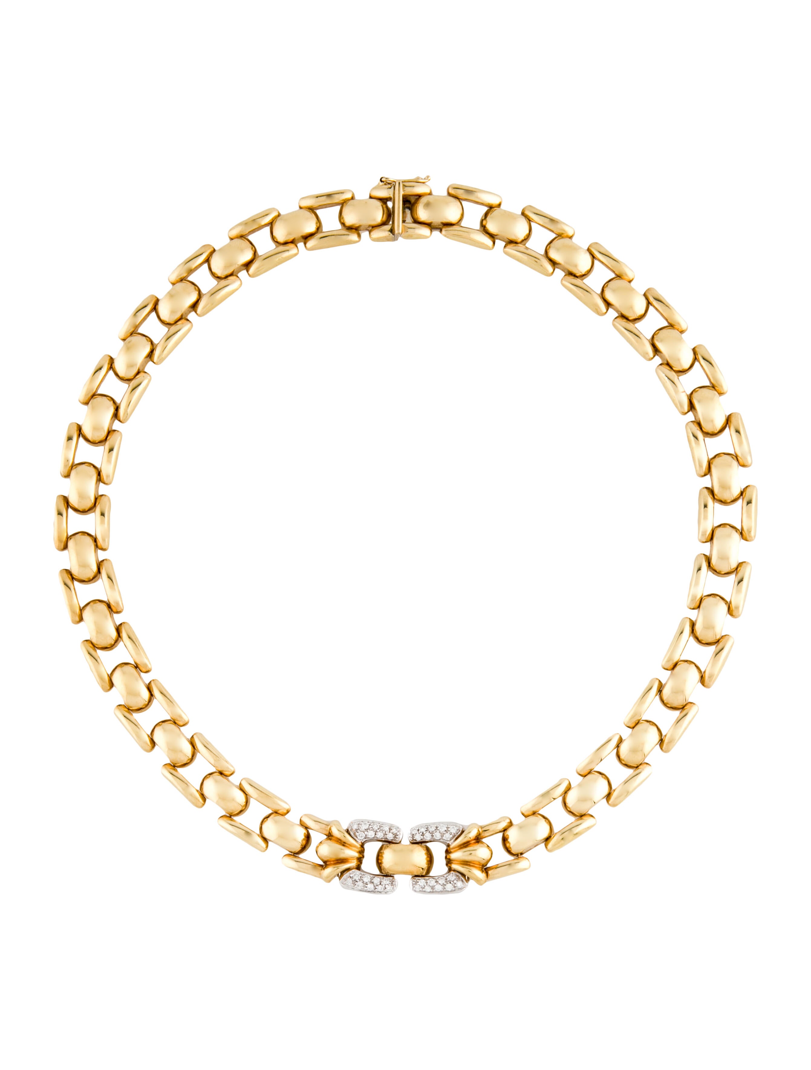 Pomellato 18K Diamond Arabesque Necklace - Gold, 18K Rose Gold Collar ...