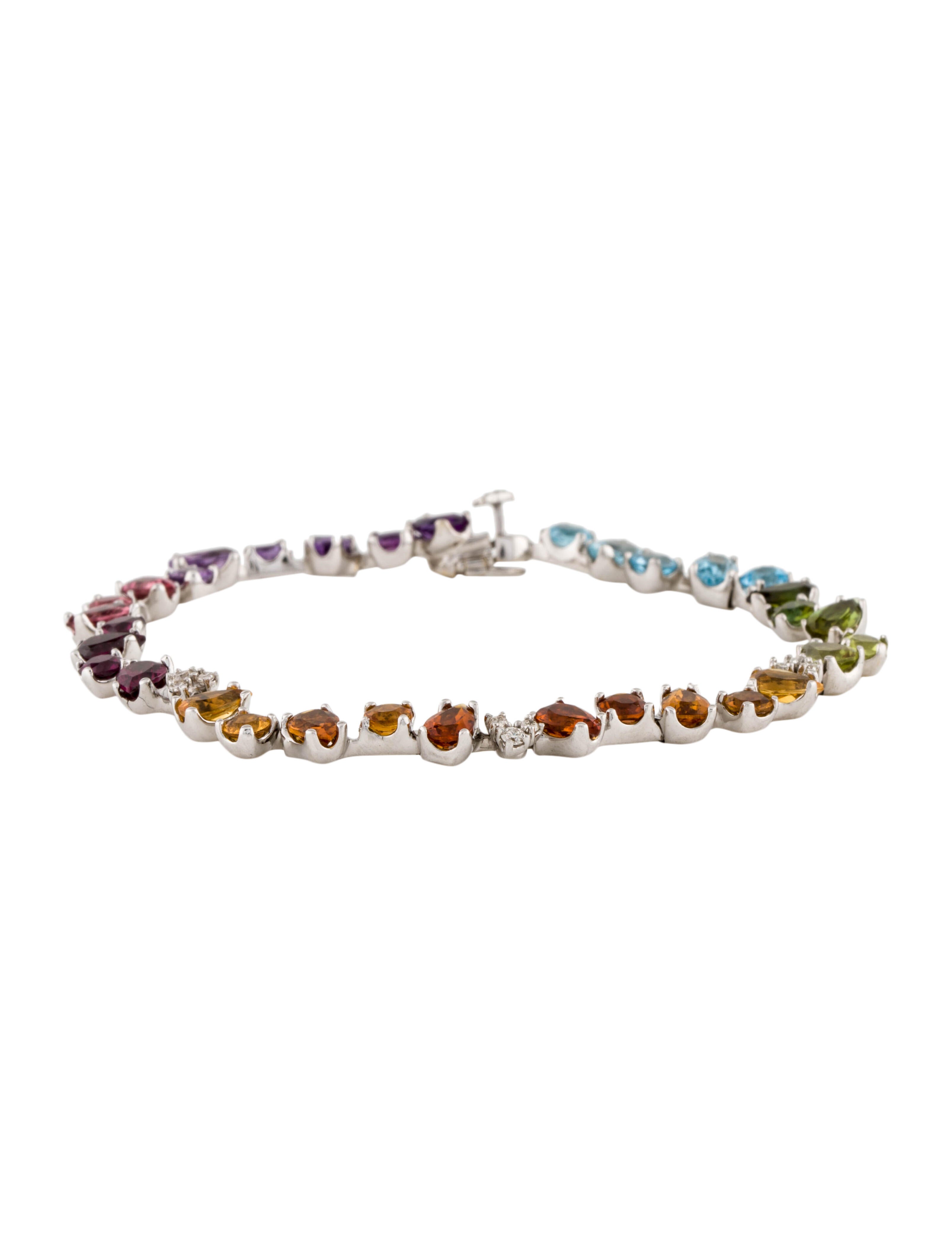 H.Stern 18K Multistone & Diamond Link Bracelet - Rhodium-Plated 18K ...