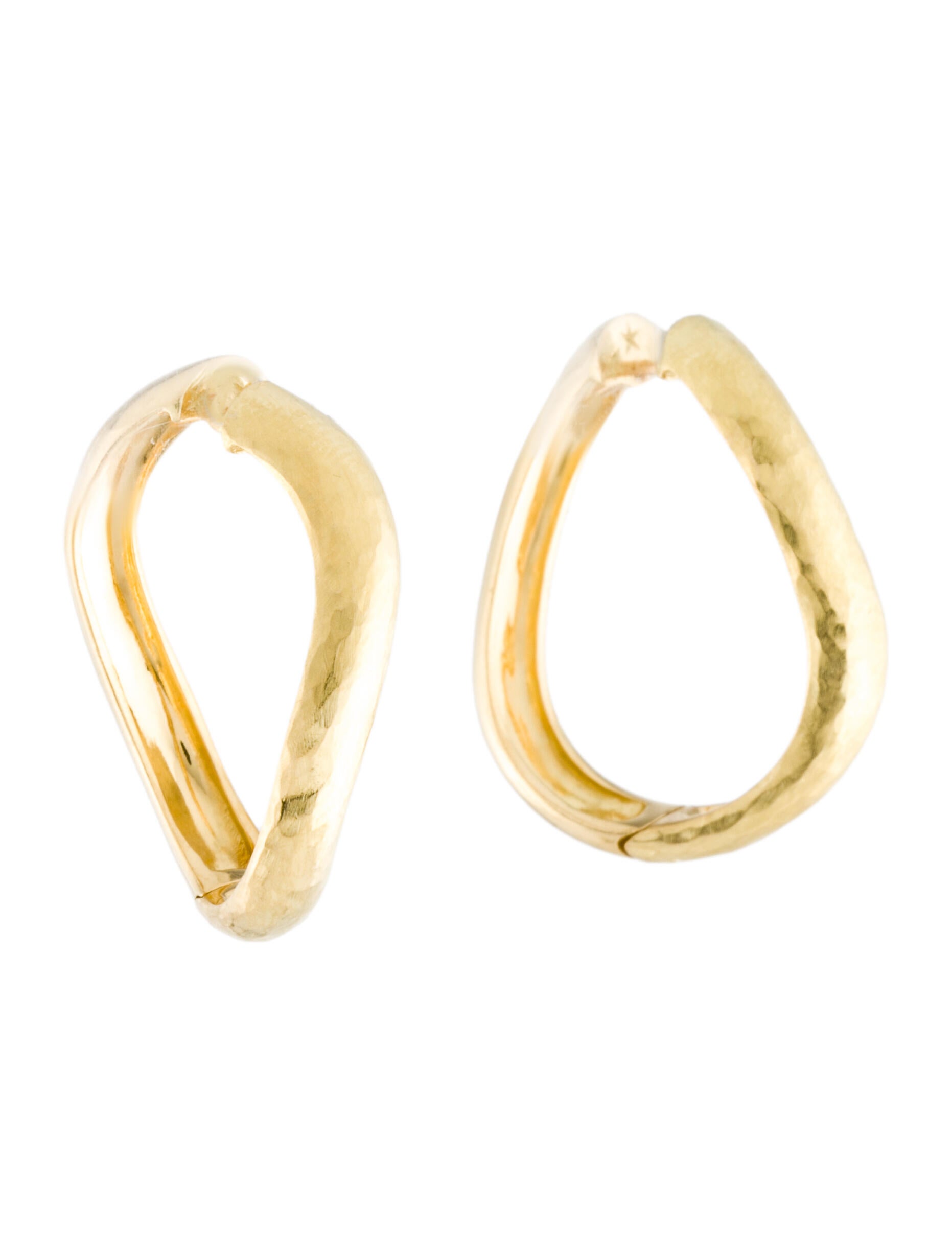 Dinh Van 18K Diamond Pulse Hoop Earrings - 18K Yellow Gold Hoop ...