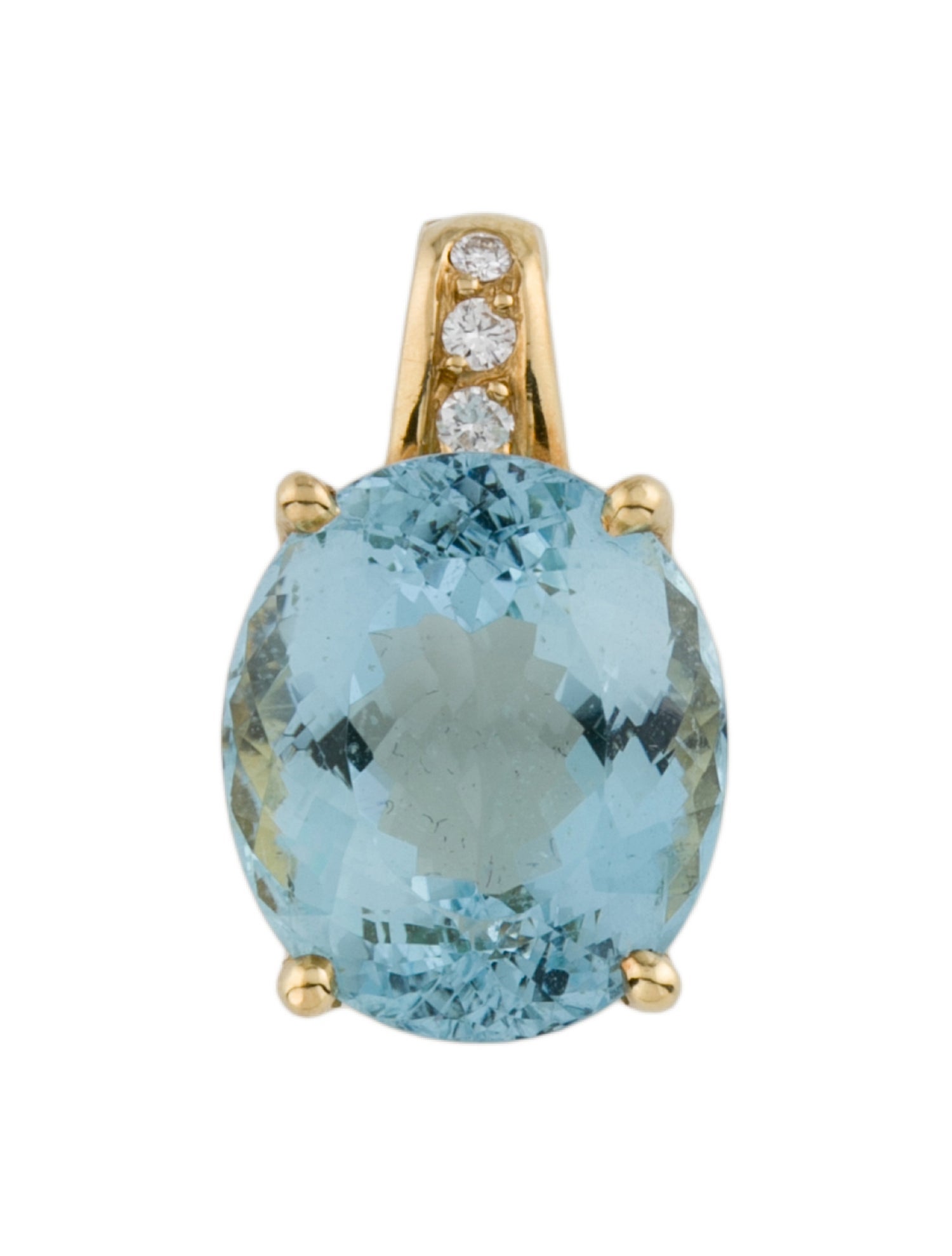 H.Stern 18K Aquamarine & Diamond Enhancer Pendant - 18K Yellow Gold ...