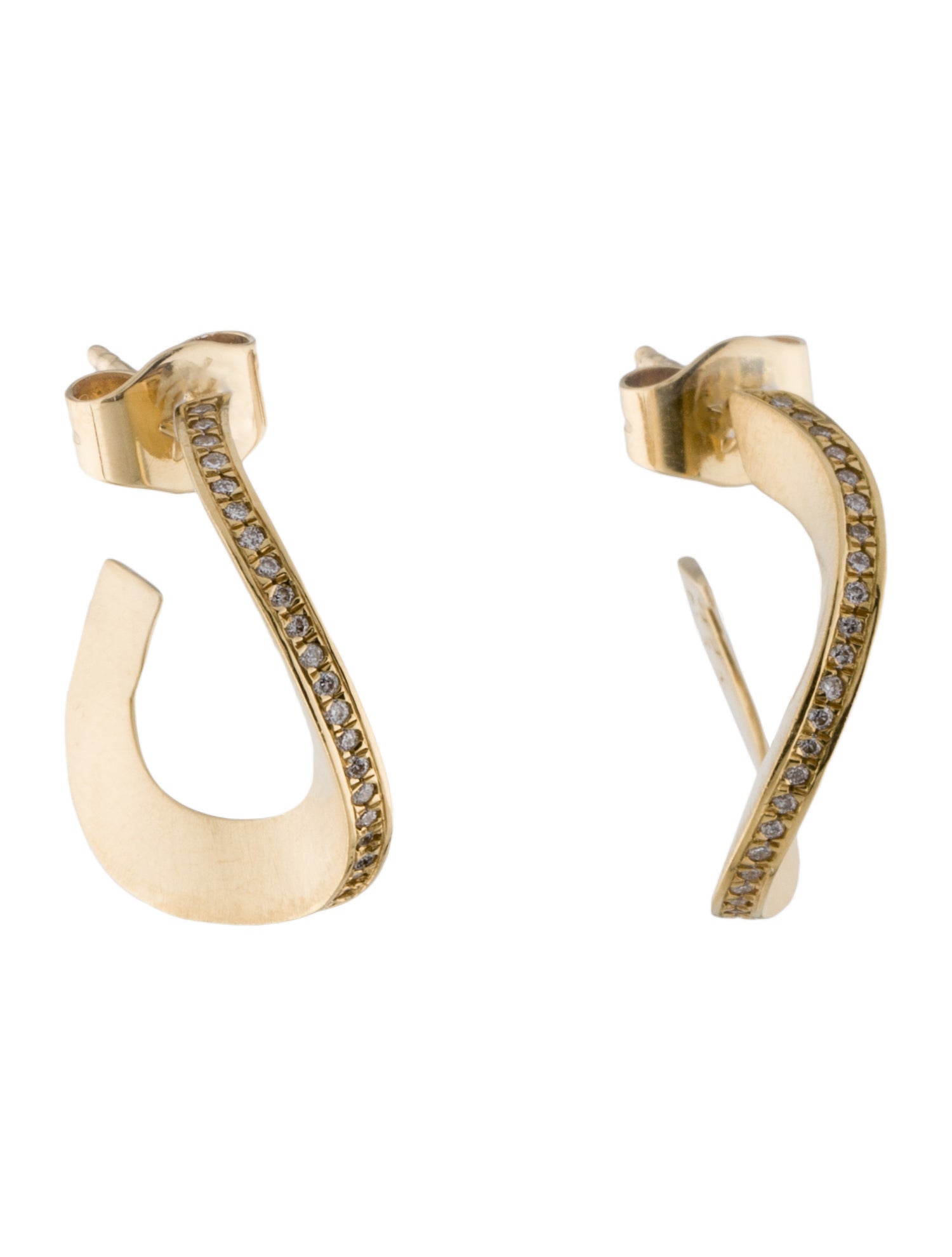 H.Stern 18K Diamond Signature HS Hoop Earrings - 18K Yellow Gold Drop ...