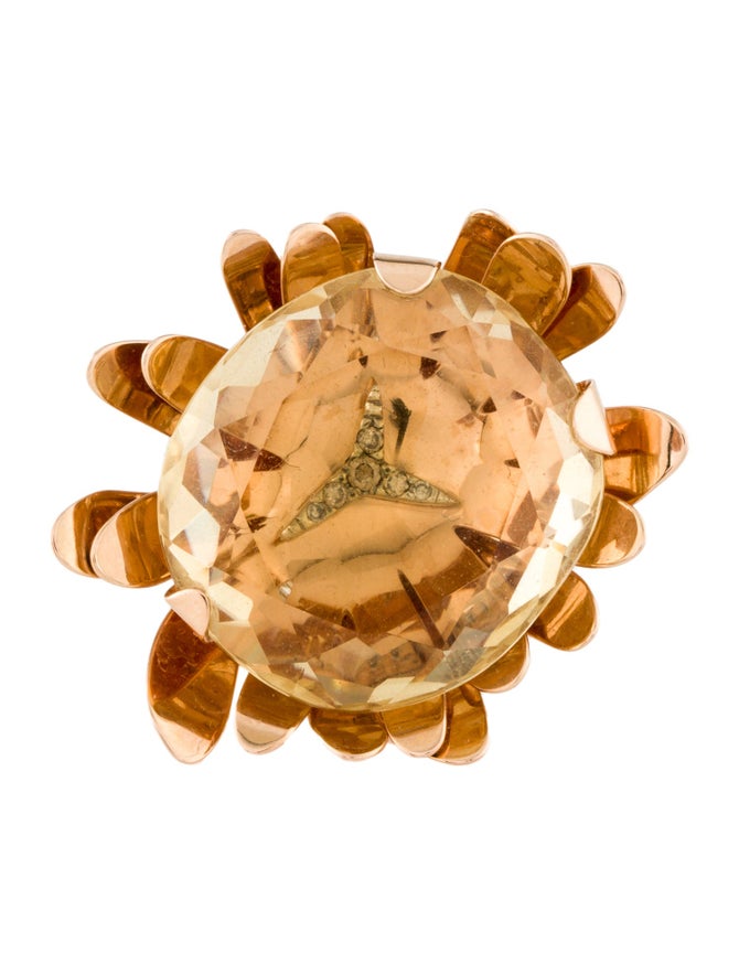H.Stern 18K Citrine Flower Cocktail Ring - 18K Yellow Gold Cocktail ...