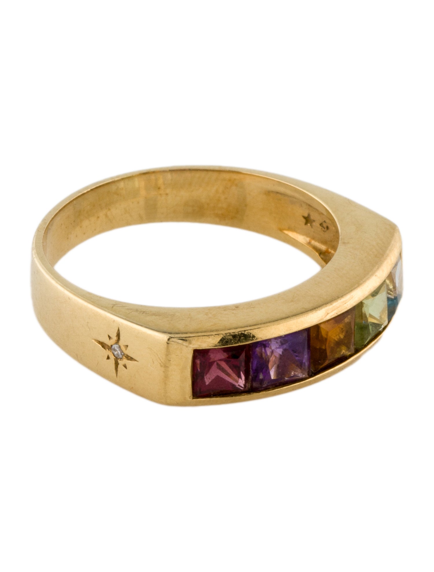 H.Stern 18K Diamond & Multi-Stone Rainbow Band - 18K Yellow Gold Band ...