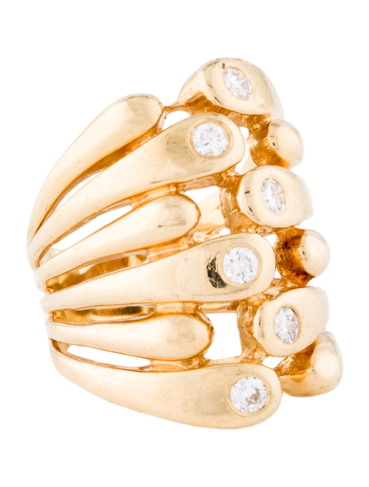 H.Stern 18K Diamond Cocktail Ring - 18K Yellow Gold Cocktail Ring ...
