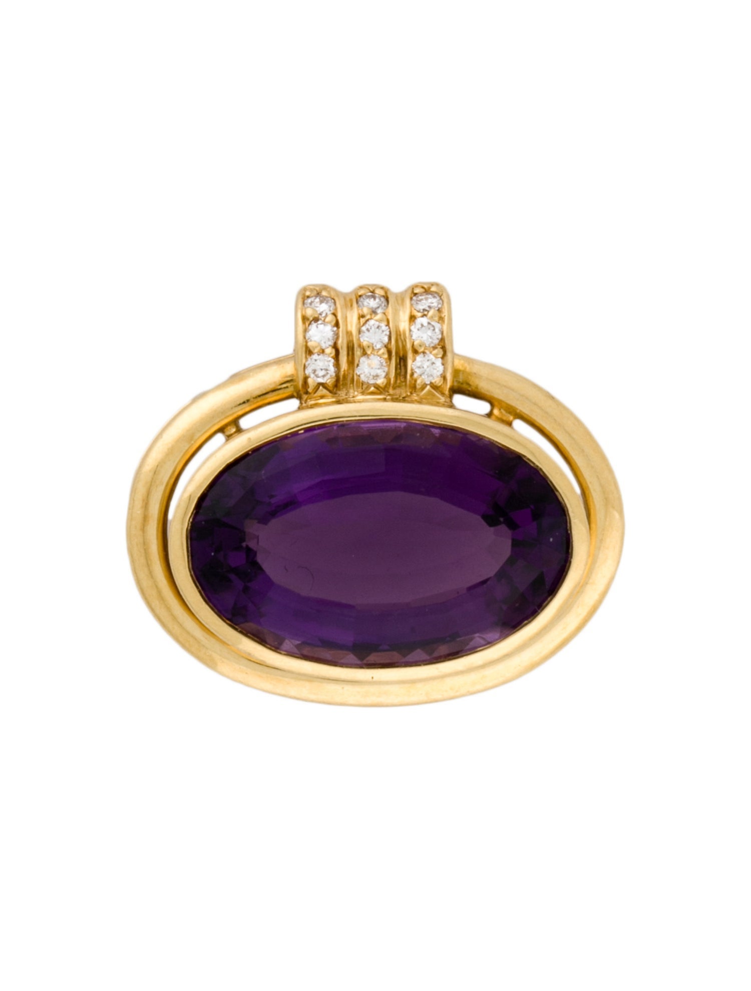 H.Stern 18K Amethyst & Diamond Pendant - 18K Yellow Gold Pendant ...