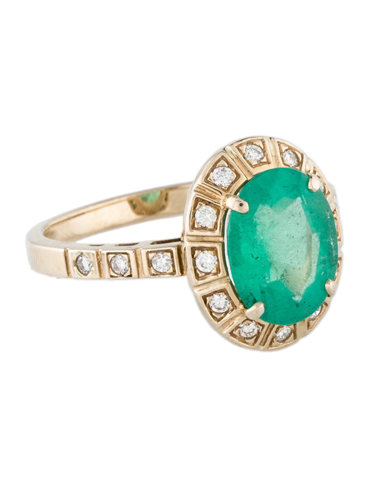 H.Stern 18K 2.35ct Emerald & Diamond Cocktail Ring - 18K Yellow Gold ...