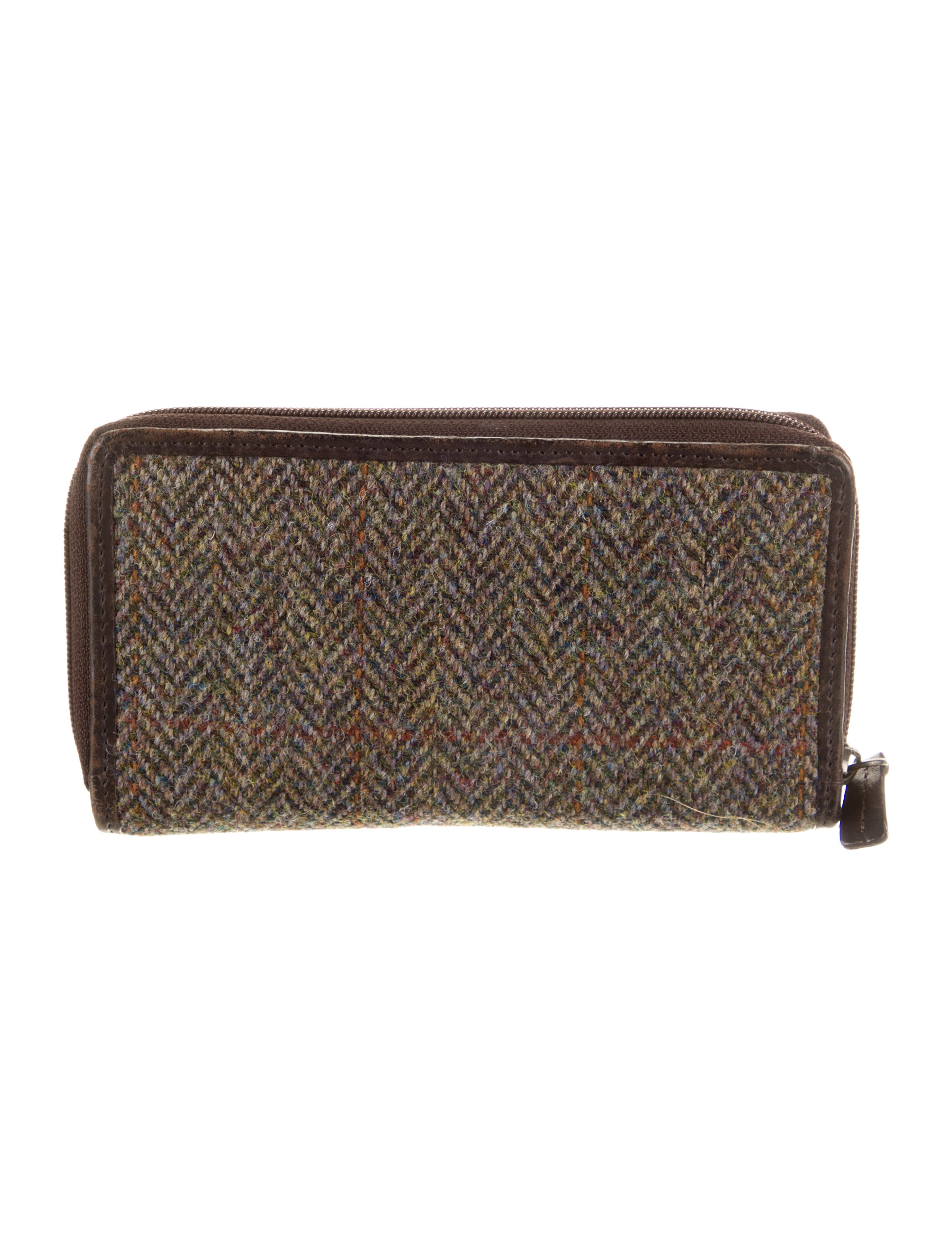 Harris Tweed Wool Tweed Pattern Continental Wallet - Wallets ...