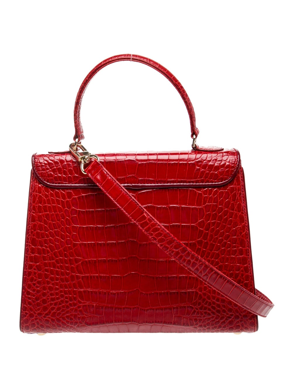 Hayden Lasher Embossed Leather Shoulder Bag - Red Handle Bags, Handbags ...