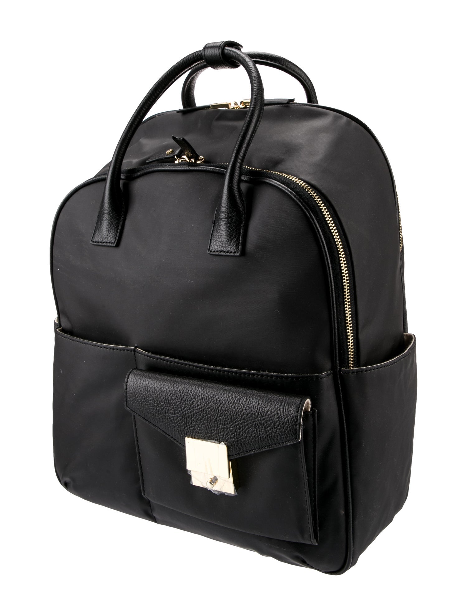 Moncler Small Solid Nylon Fur Trim Backpack - Black Backpacks, Handbags ...