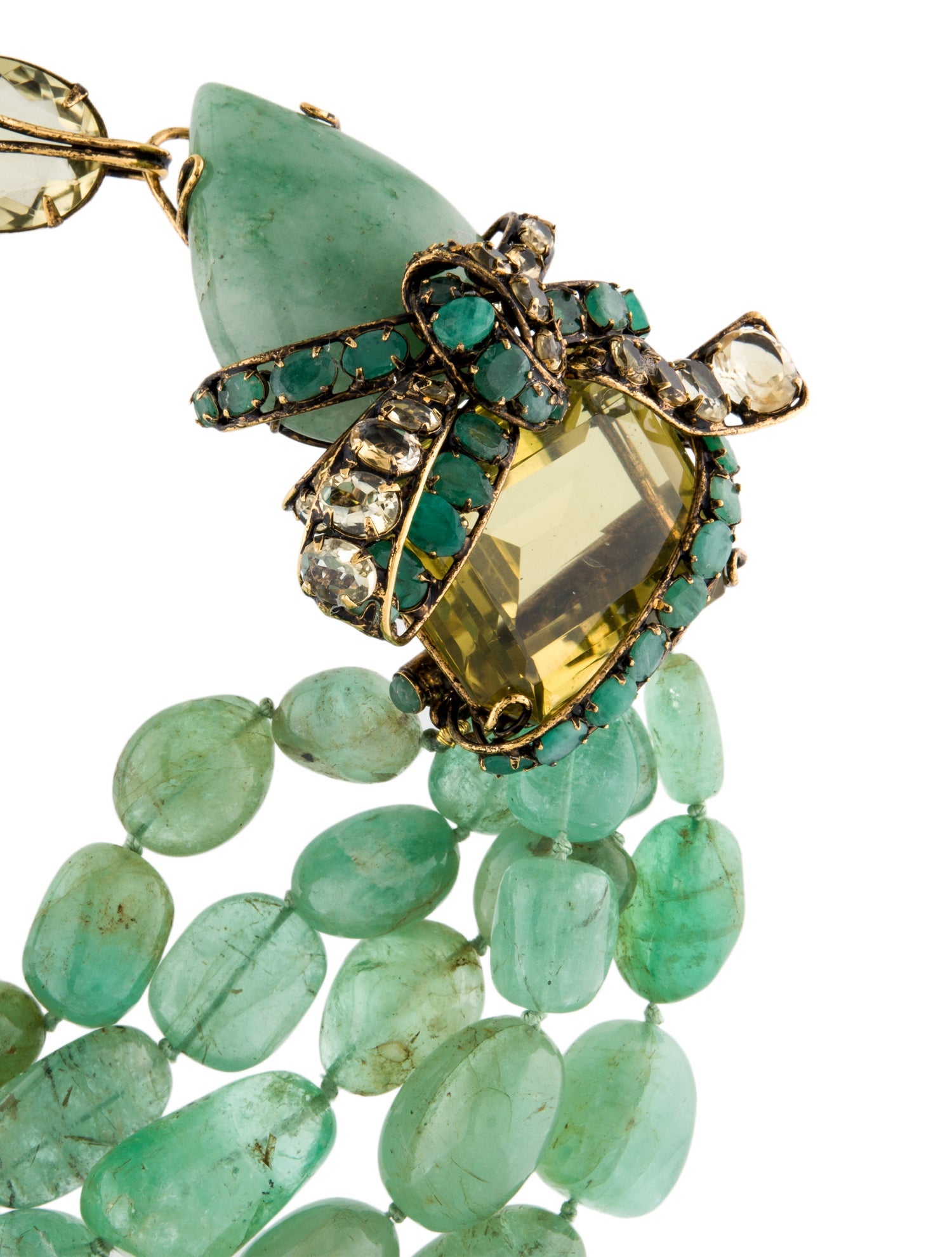 Iradj Moini Bead Multi-Strand Choker Necklace - Gold-Tone Metal Bead ...