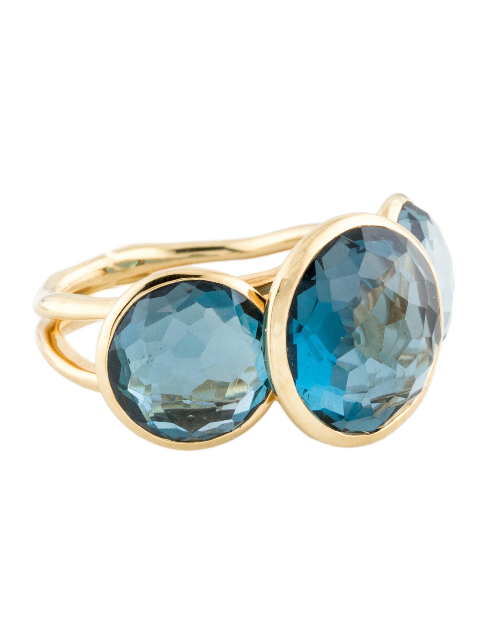 Ippolita 18K Topaz Rock Candy Gelato Cocktail Ring - Blue, 18K Yellow ...