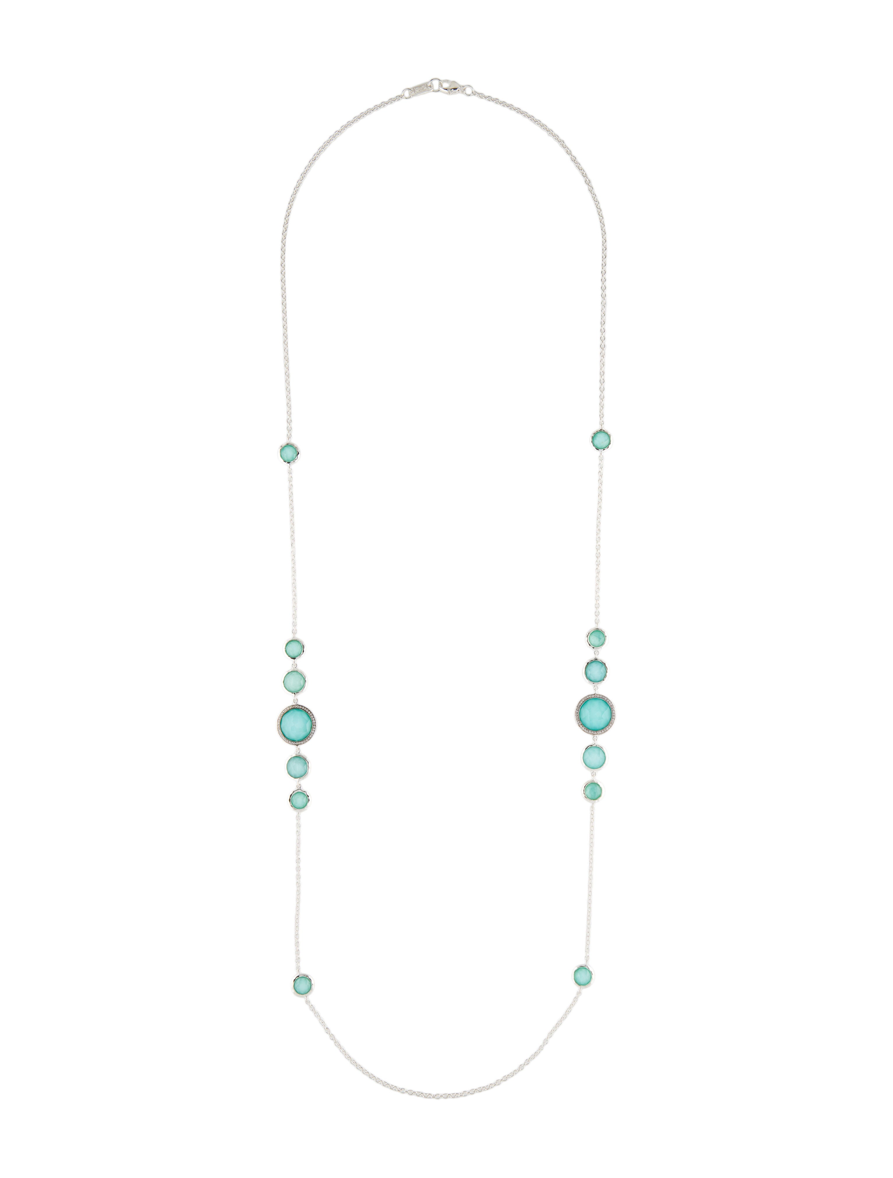 Necklace Milor 18K Turquoise Station Necklace - 18K Yellow Gold Station ...