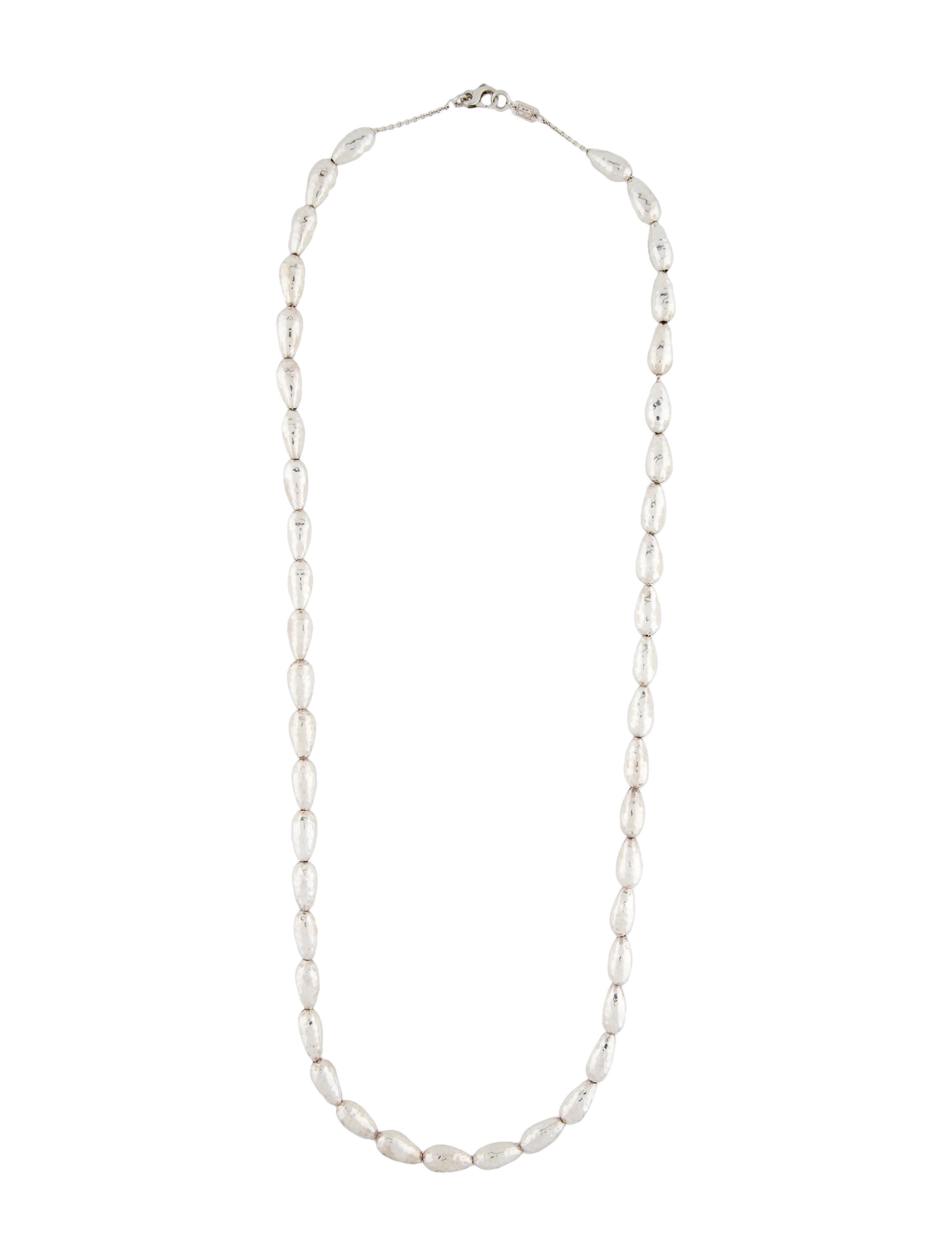 Ippolita Hammered Olive Bead Necklace - Sterling Silver Bead Strand ...