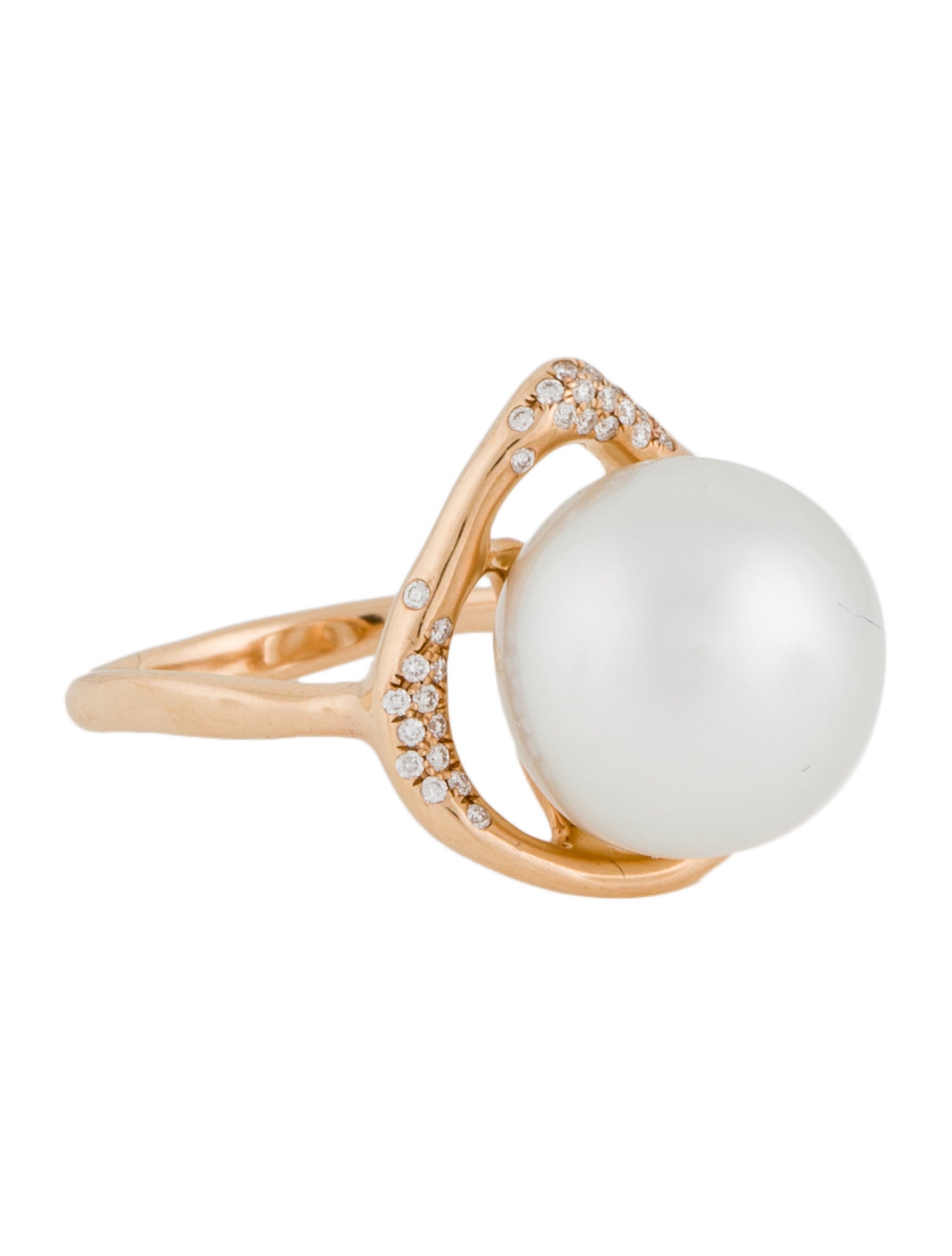 Omega 18K Mother Of Pearl Flower Ring - 18K Rose Gold Cocktail Ring ...