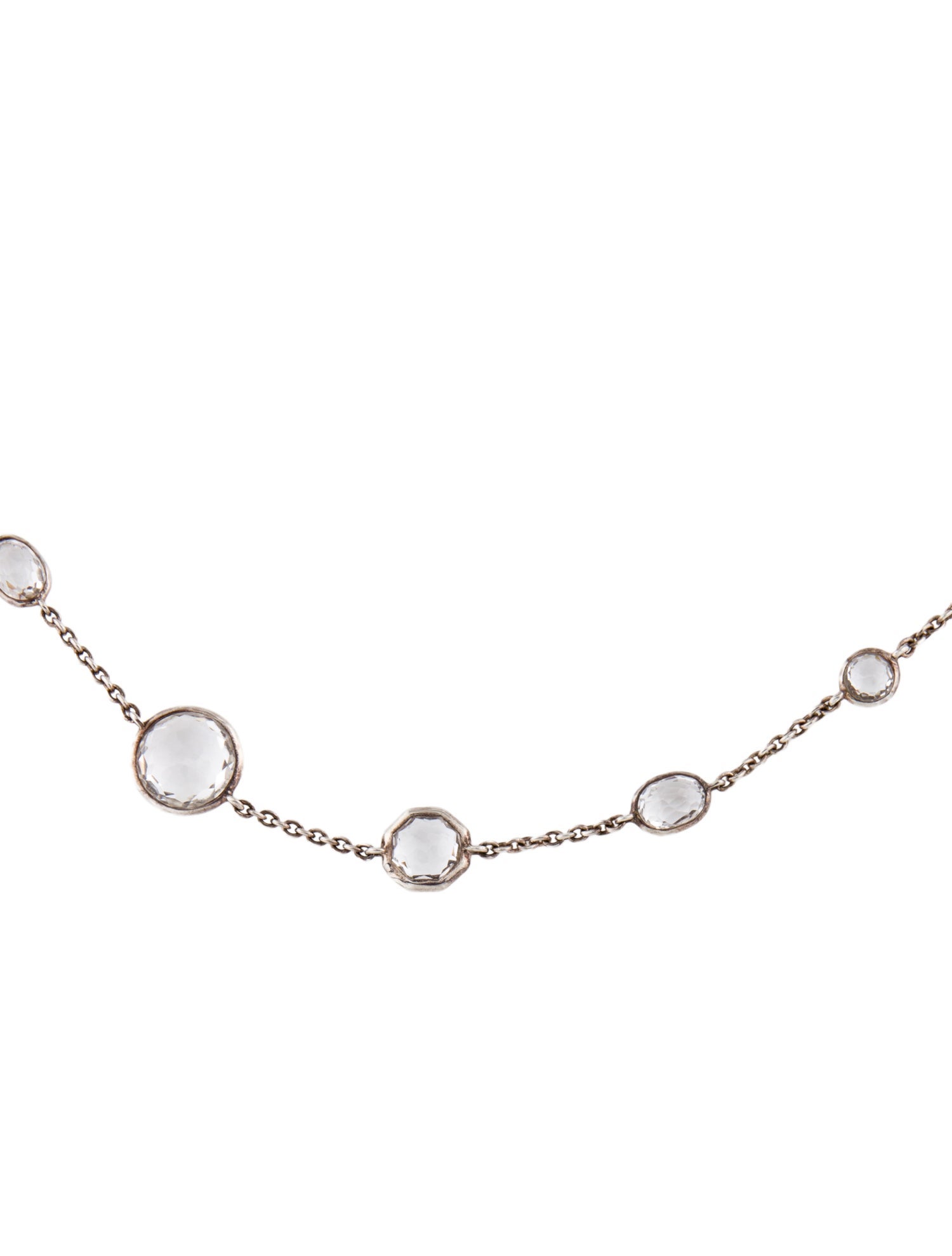 Necklace 14K Multi-Colored Stone Station - Rhodium-Plated 14K White ...