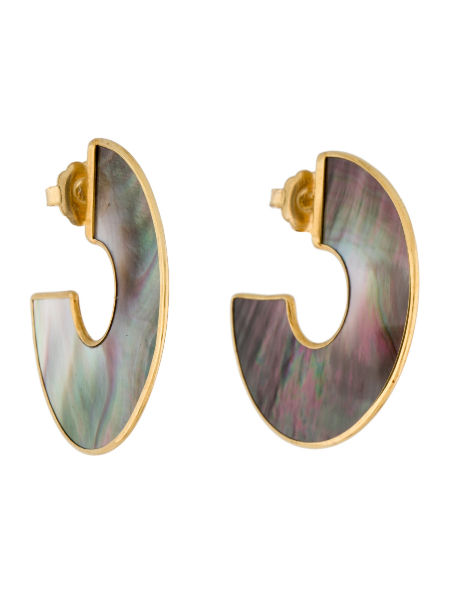 Ippolita 18K Mother of Pearl Cut-Out Donut Hoop Earrings - 18K Yellow ...