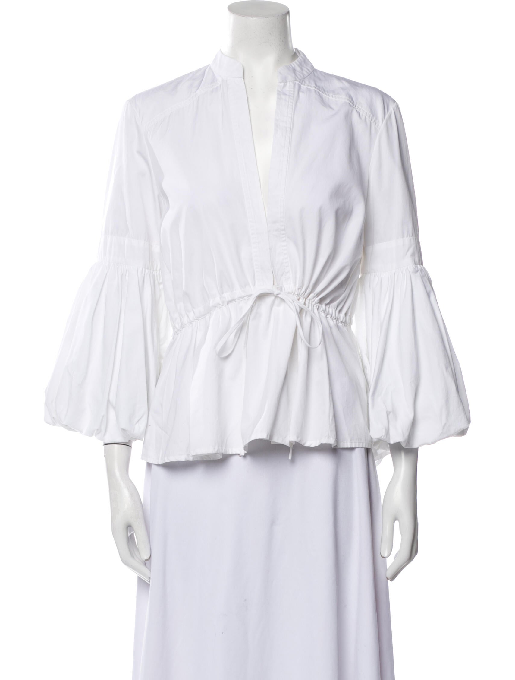 McQ Alexander McQueen Bateau Neckline Three-Quarter Sleeve Blouse ...