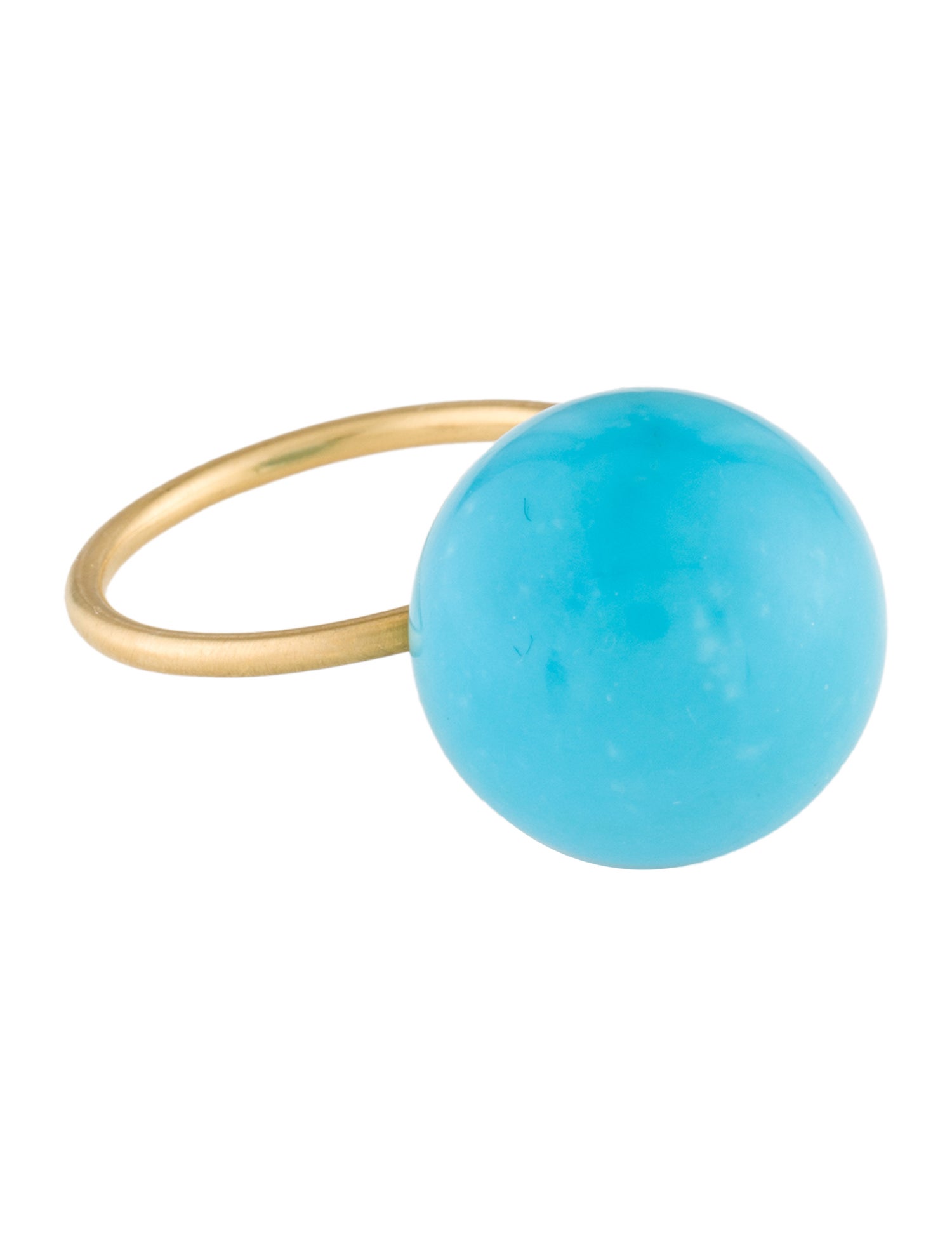 Irene Neuwirth 18K Turquoise Gum Ball Ring - 18K Yellow Gold Cocktail ...