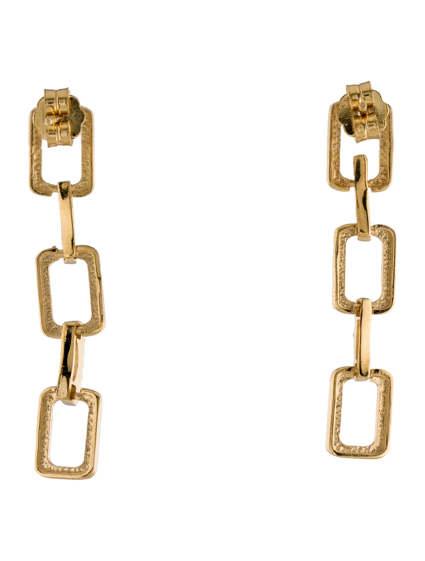 I. Reiss 14K Diamond Open Link Drop Earrings - 14K Yellow Gold Drop ...