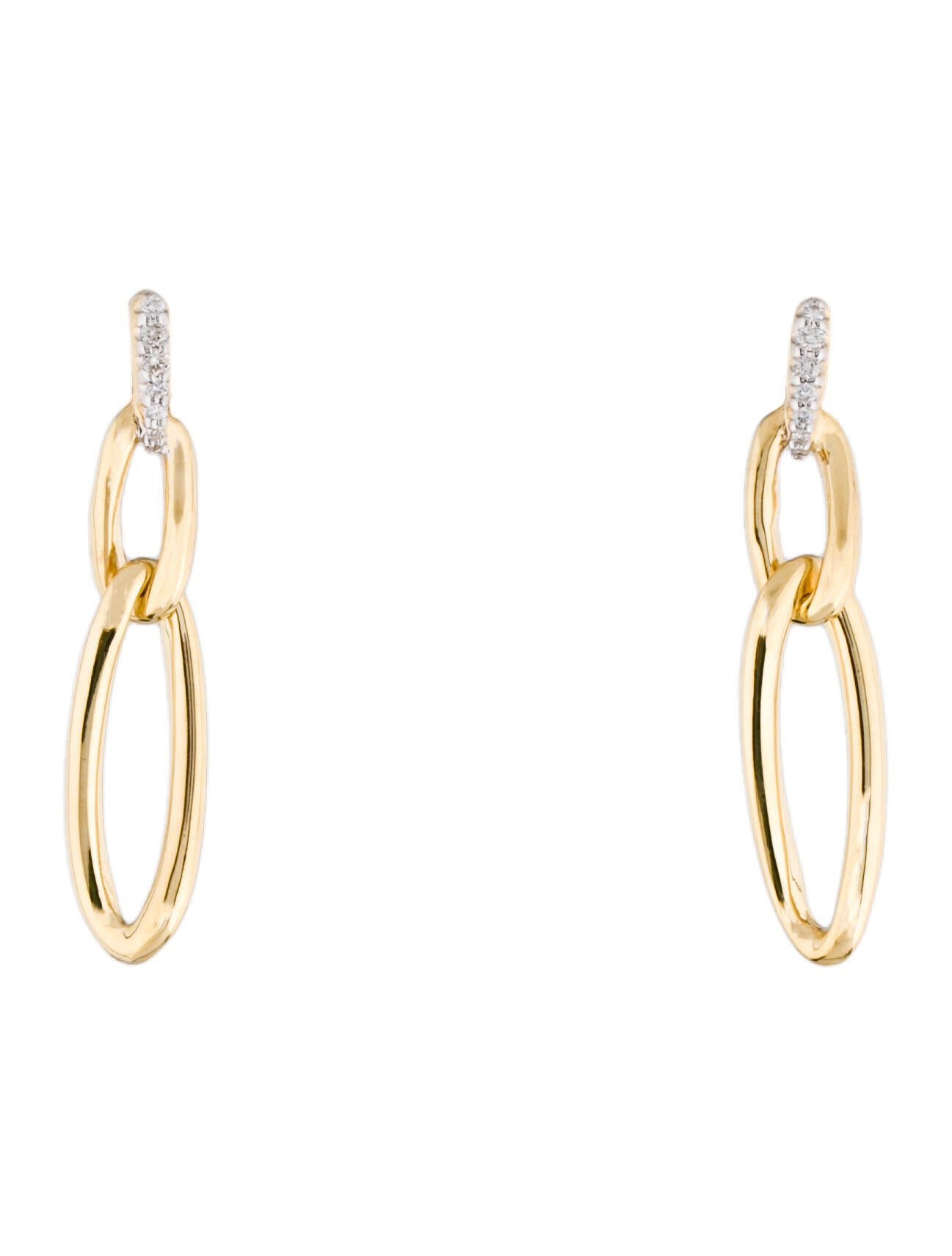 David Yurman Two-Tone Oval Link Drop Earrings - 18K Yellow Gold Drop ...