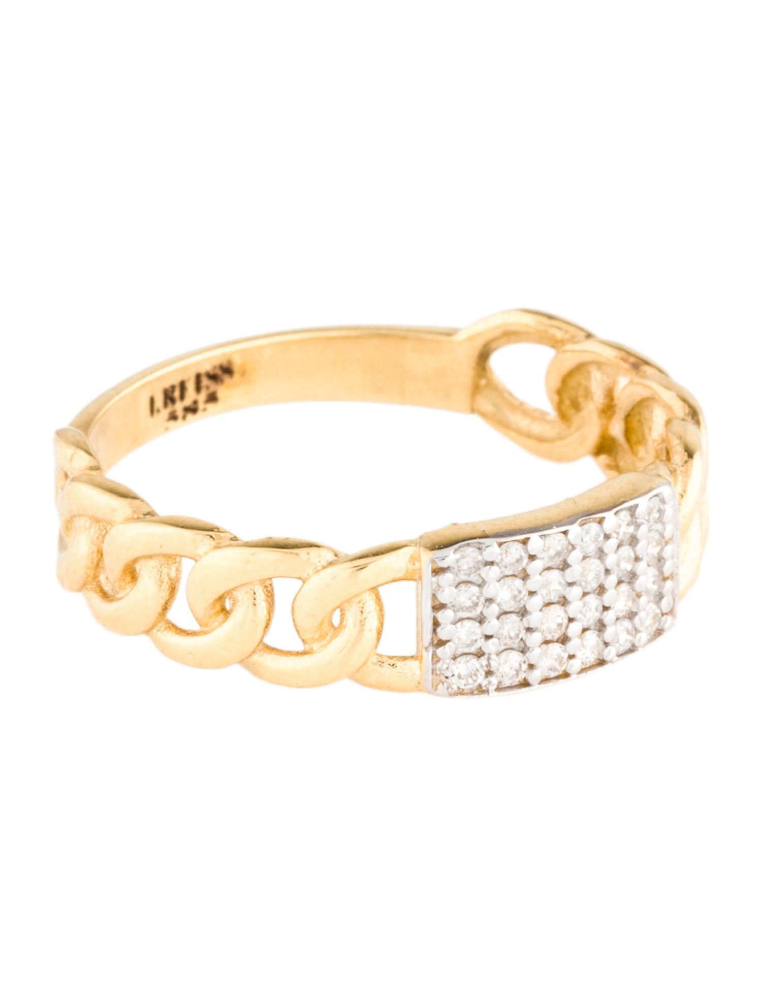 Judith Ripka Two-Tone Vienna Single Link Ring - 18K Yellow Gold Band ...
