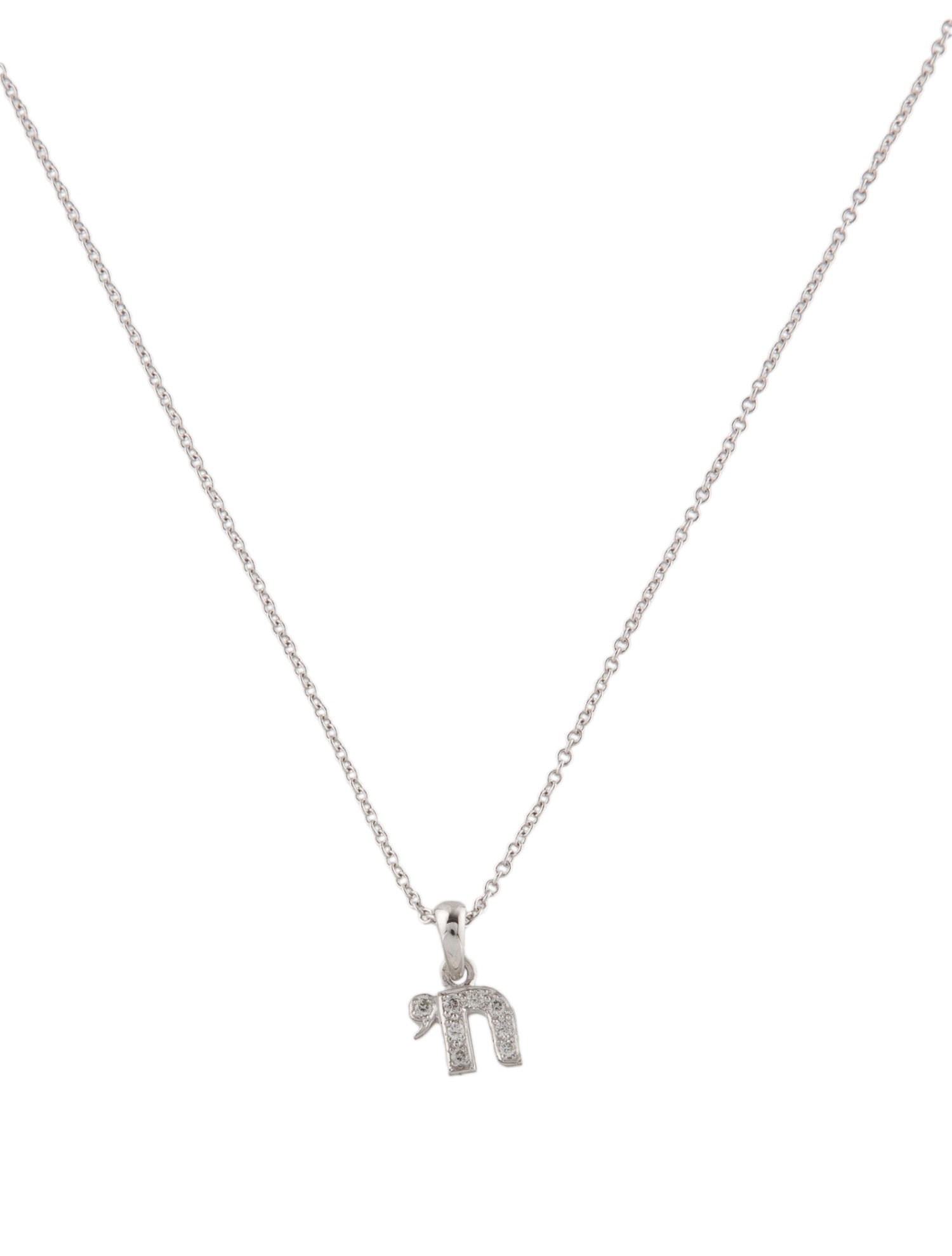 I. Reiss 14K Diamond Chai Pendant Necklace - Rhodium-Plated 14K White ...