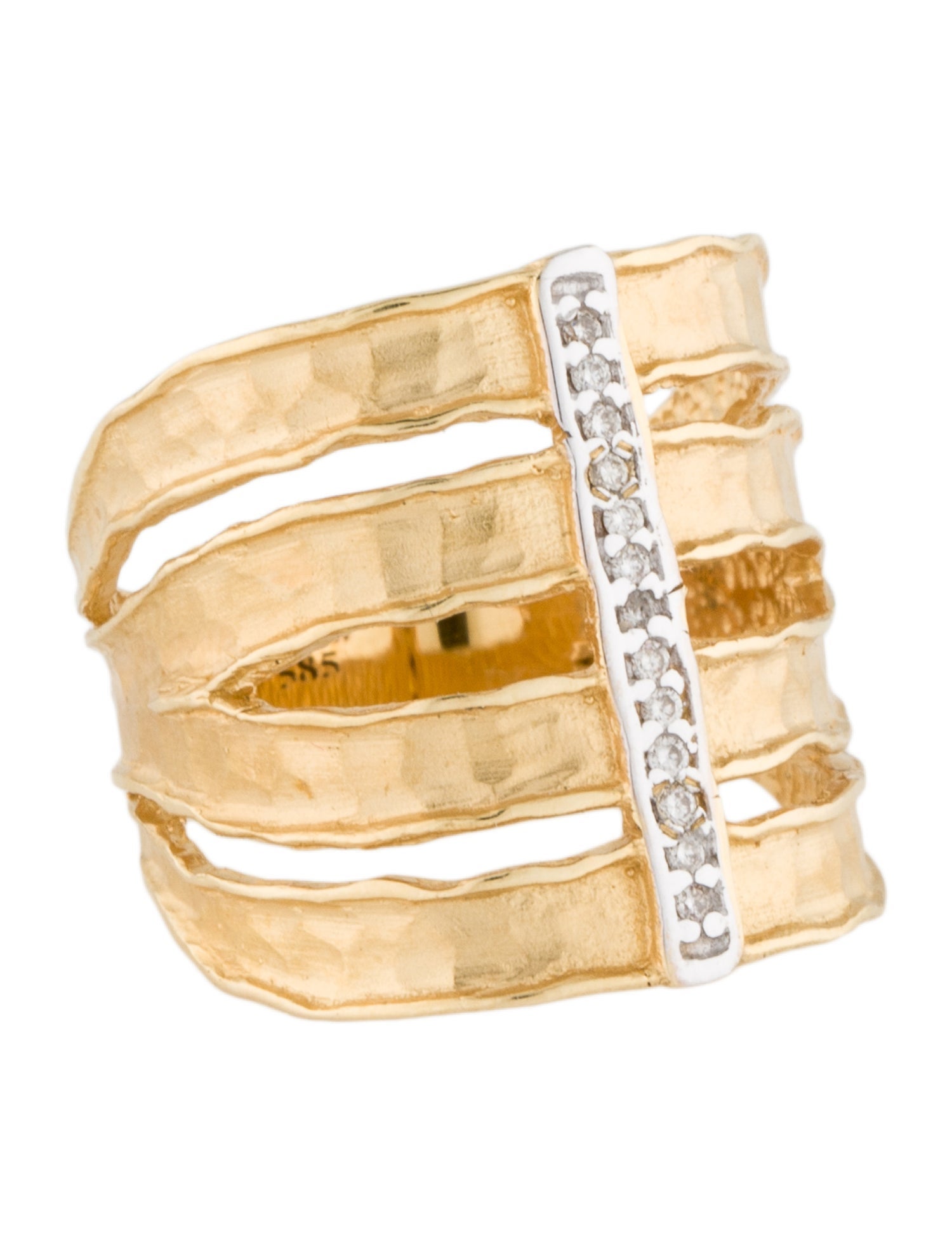 I. Reiss 14K Diamond Four Band Ring - 14K Yellow Gold Band, Rings ...