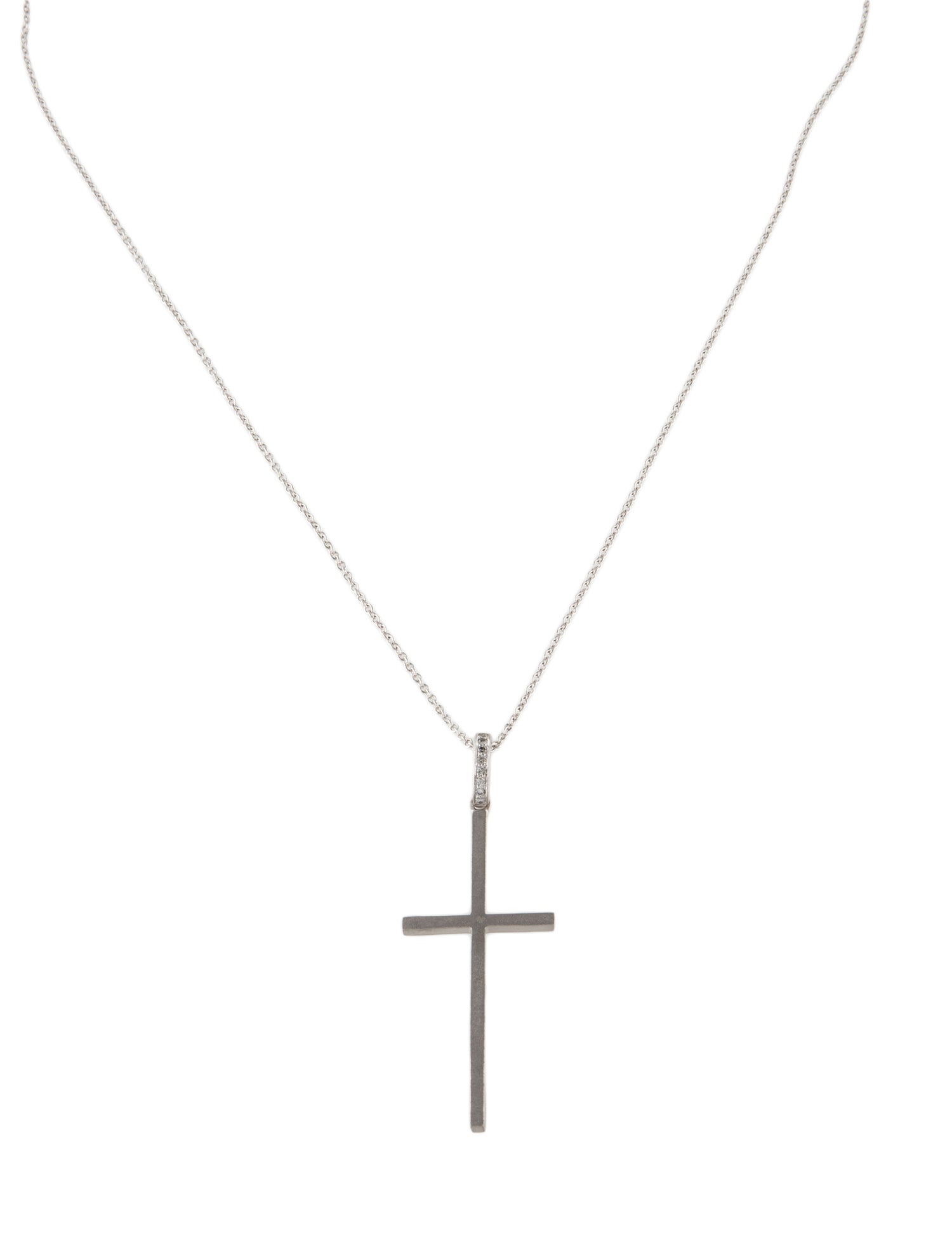 I. Reiss 14K Diamond 'Jerusalem' Cross Pendant Necklace - Rhodium ...