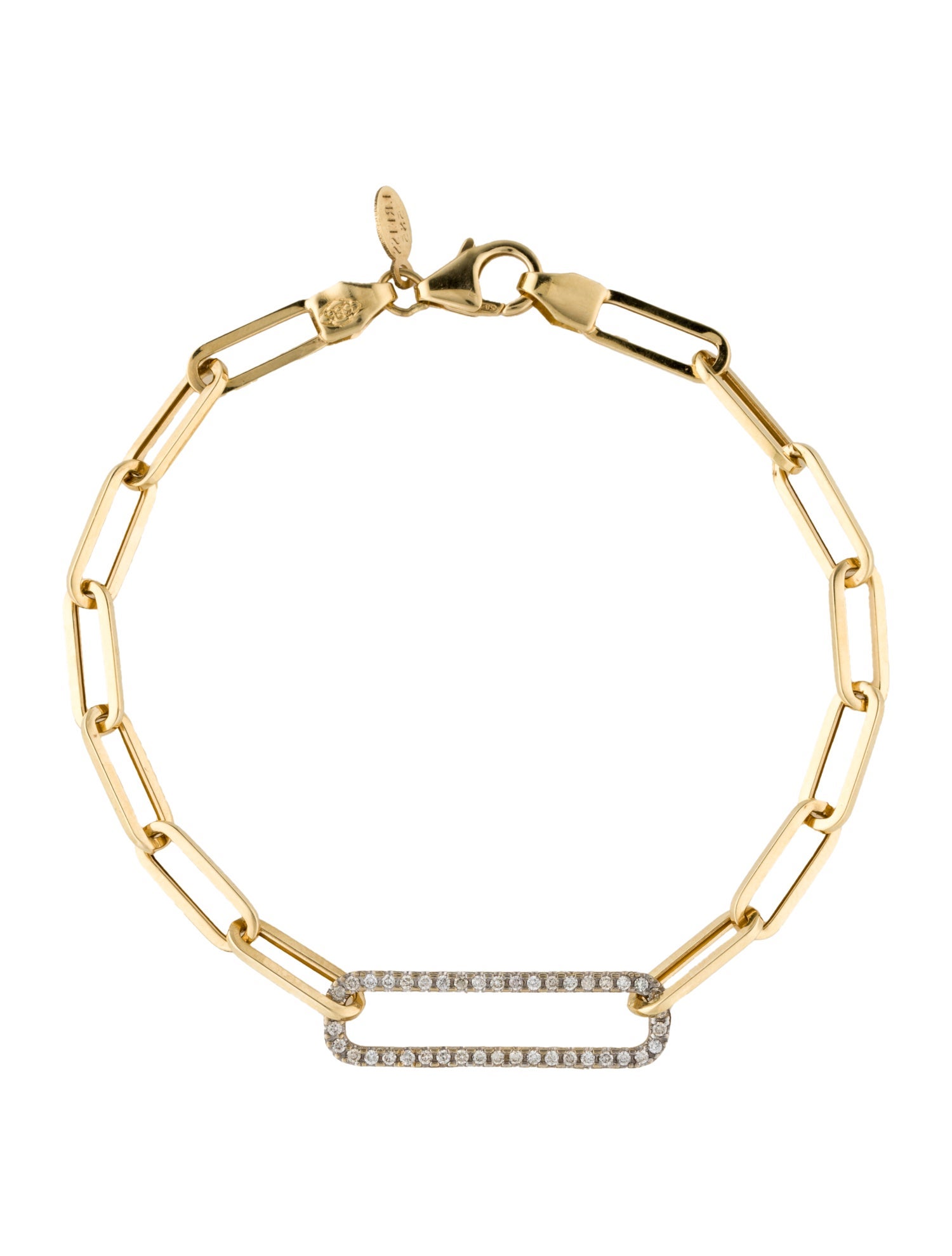 I. Reiss 14K Diamond Open Rectangle Station Bracelet - 14K Yellow Gold ...