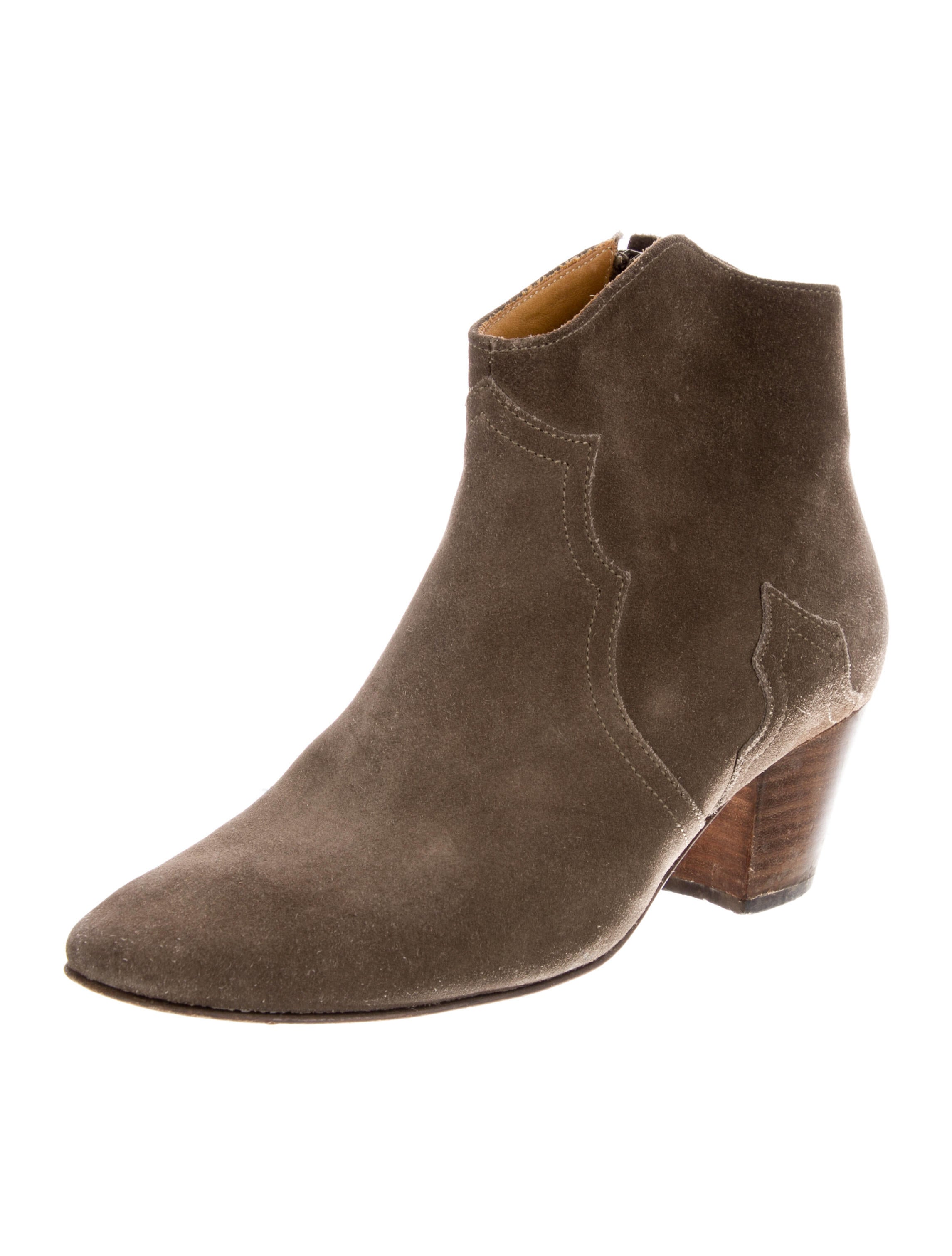Isabel Marant Pointed-Toe Leather Booties - Brown Boots, Shoes ...