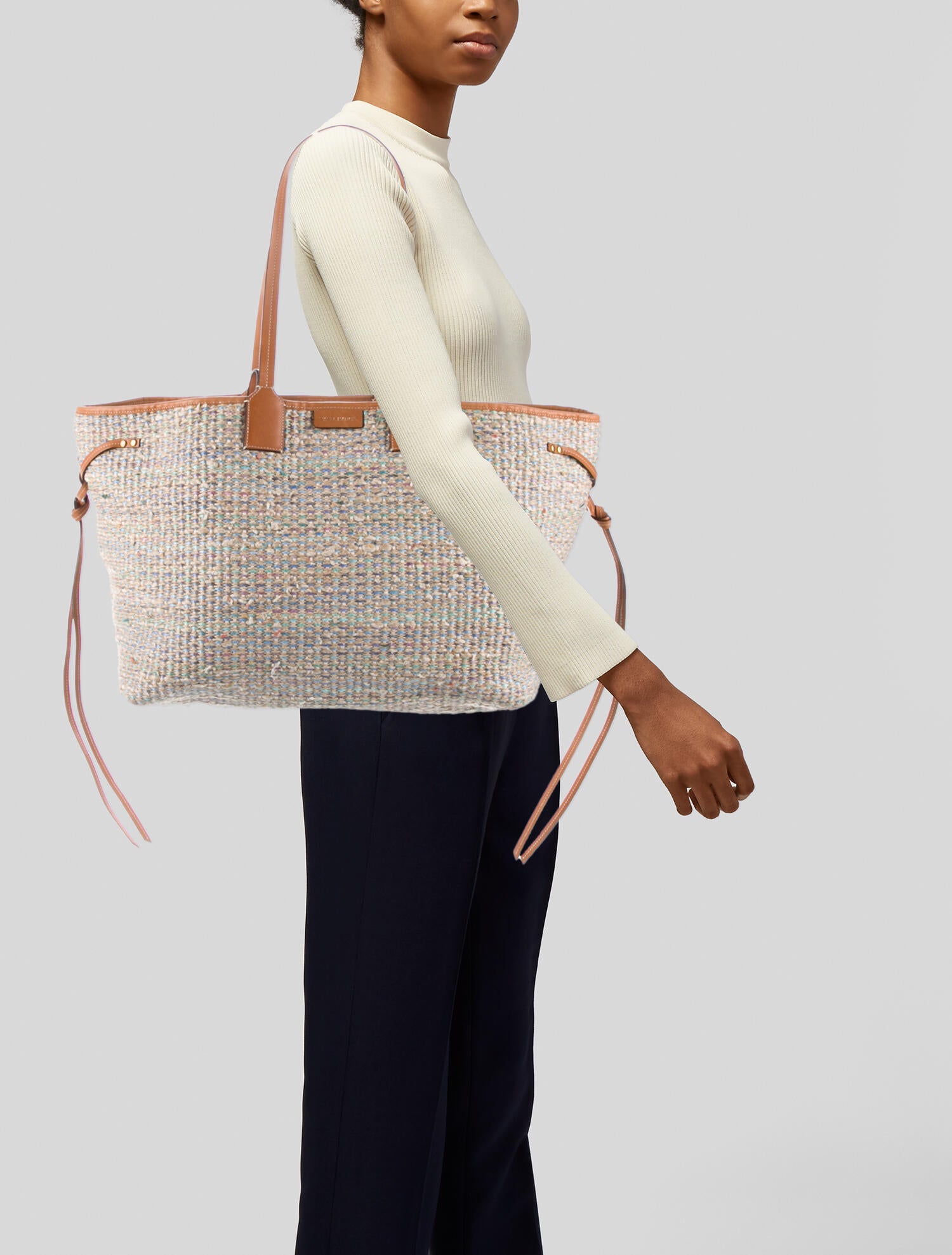 Isabel Marant Leather Trimmed Tote Bag - Neutrals Totes, Handbags ...