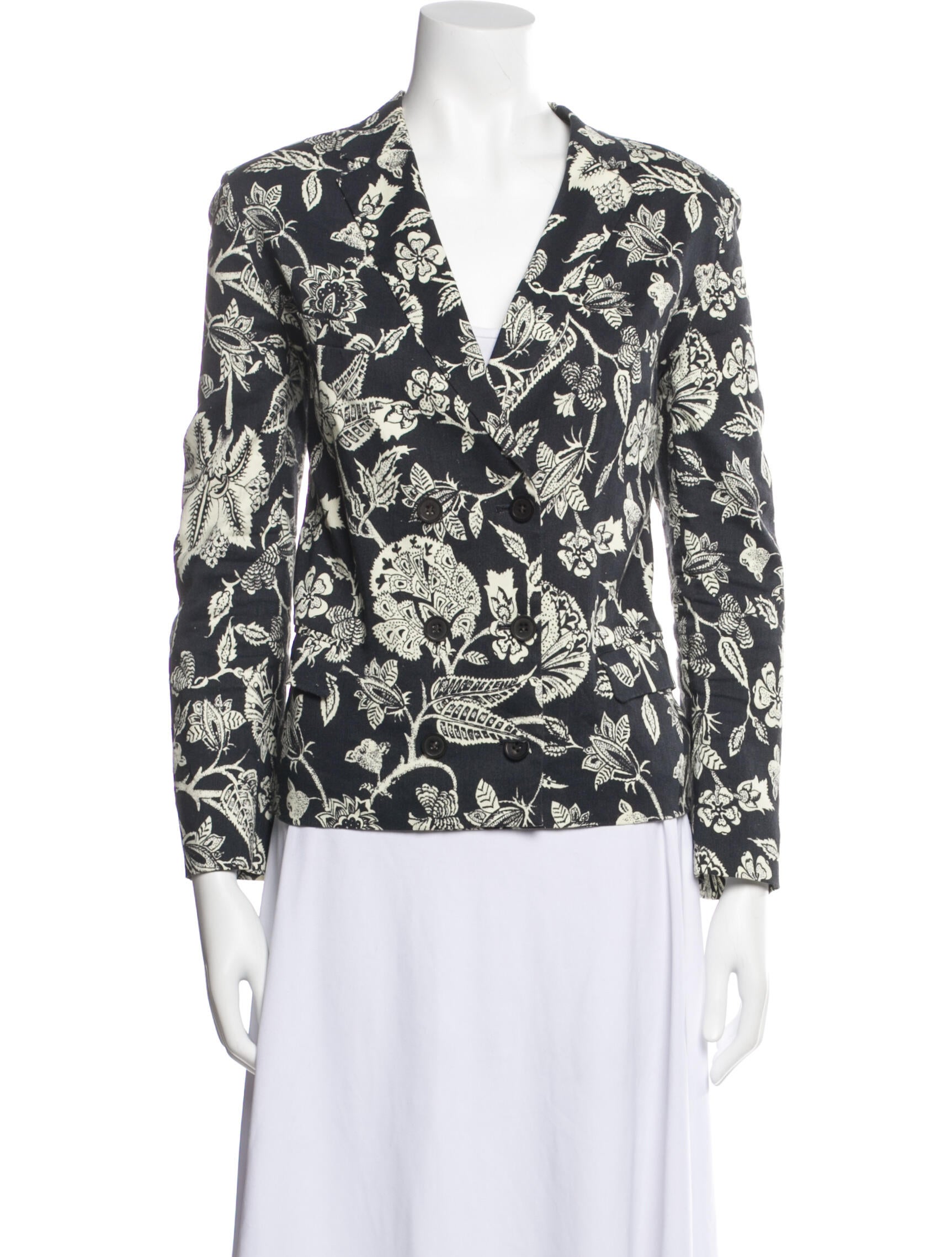 Isabel Marant Floral Print Blazer - Black Jackets, Clothing - ISA153735 ...