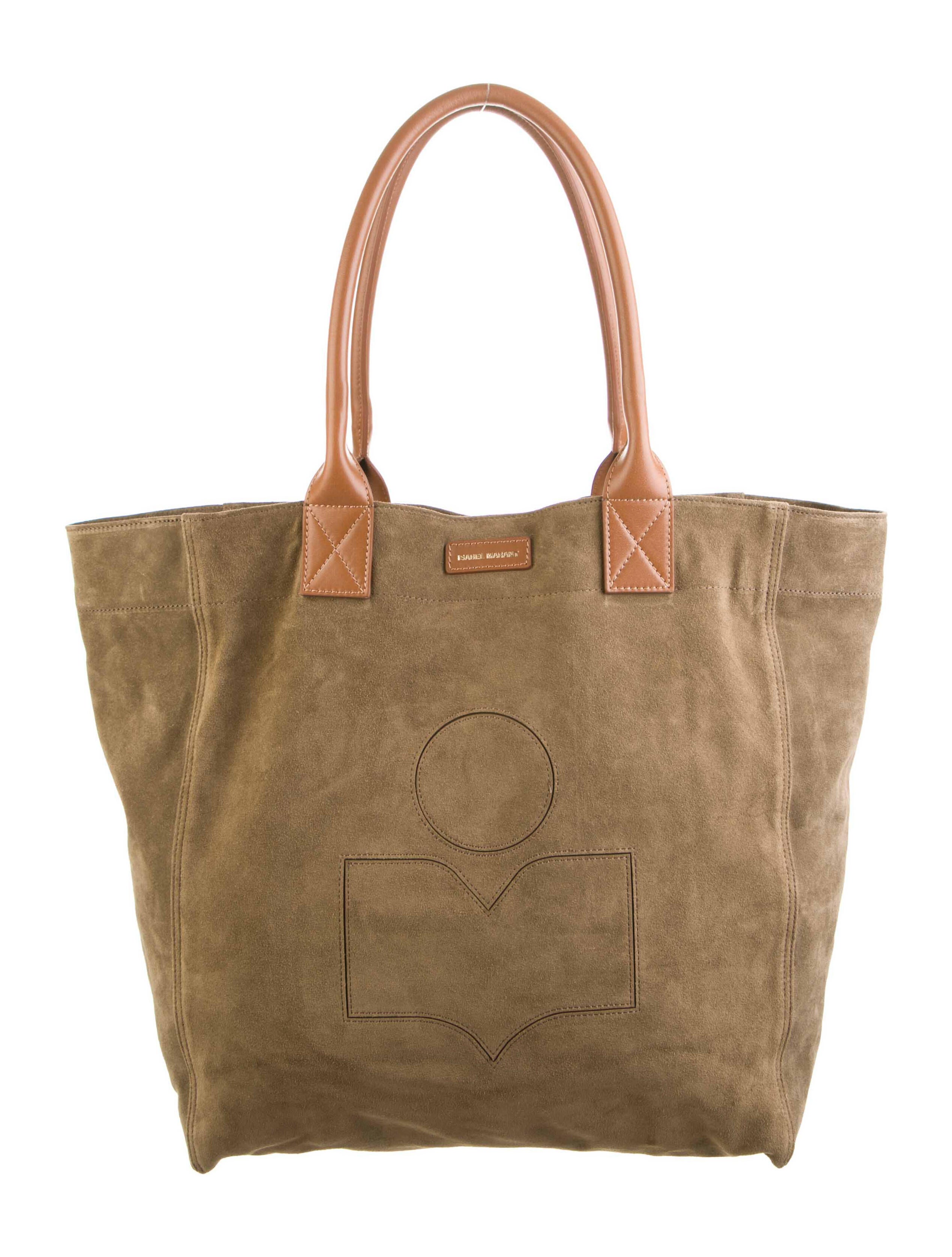 Isabel Marant Suede Leather-Trim Tote - Brown Totes, Handbags ...