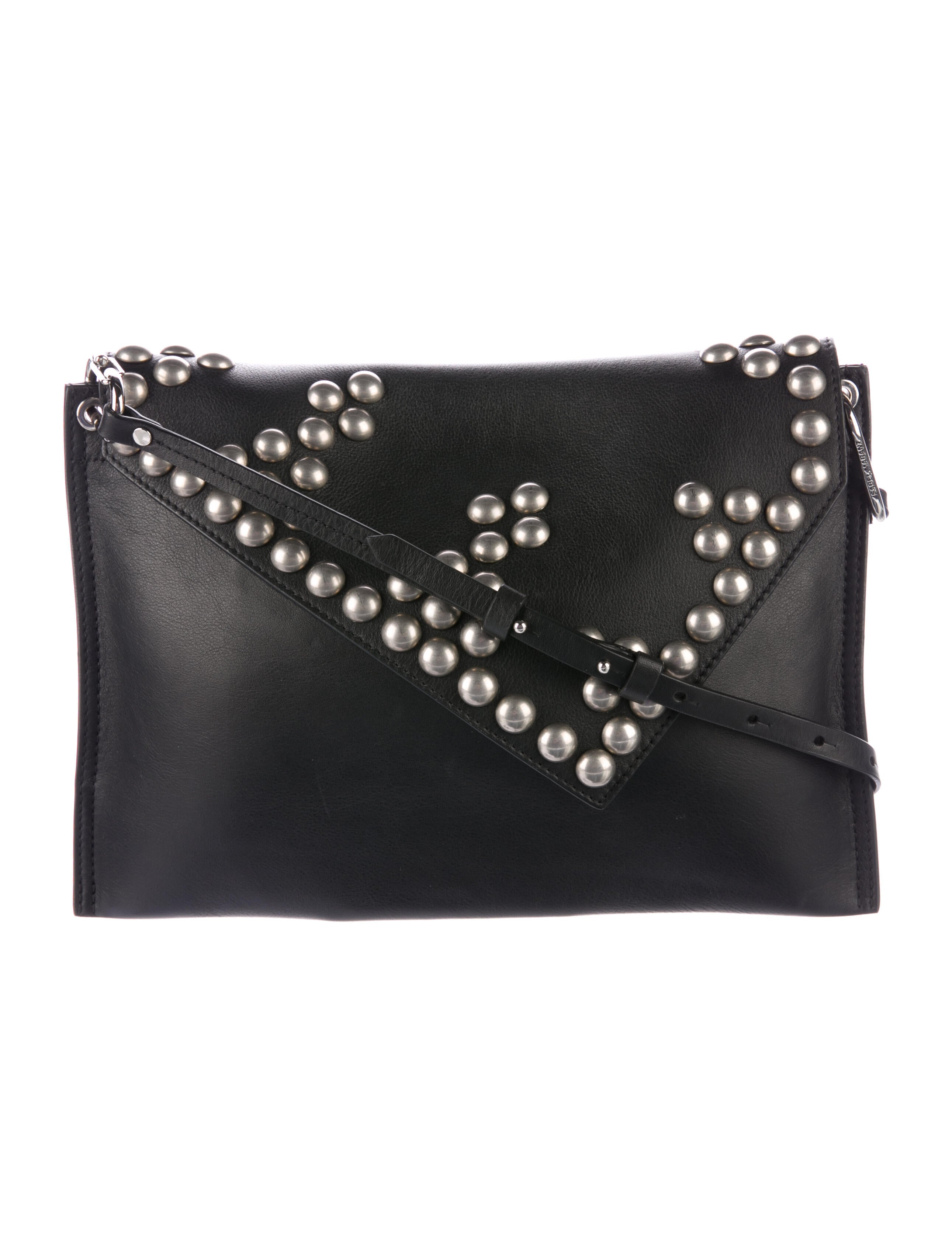 Isabel Marant Studded Accent Leather Crossbody Bag - Black Crossbody ...