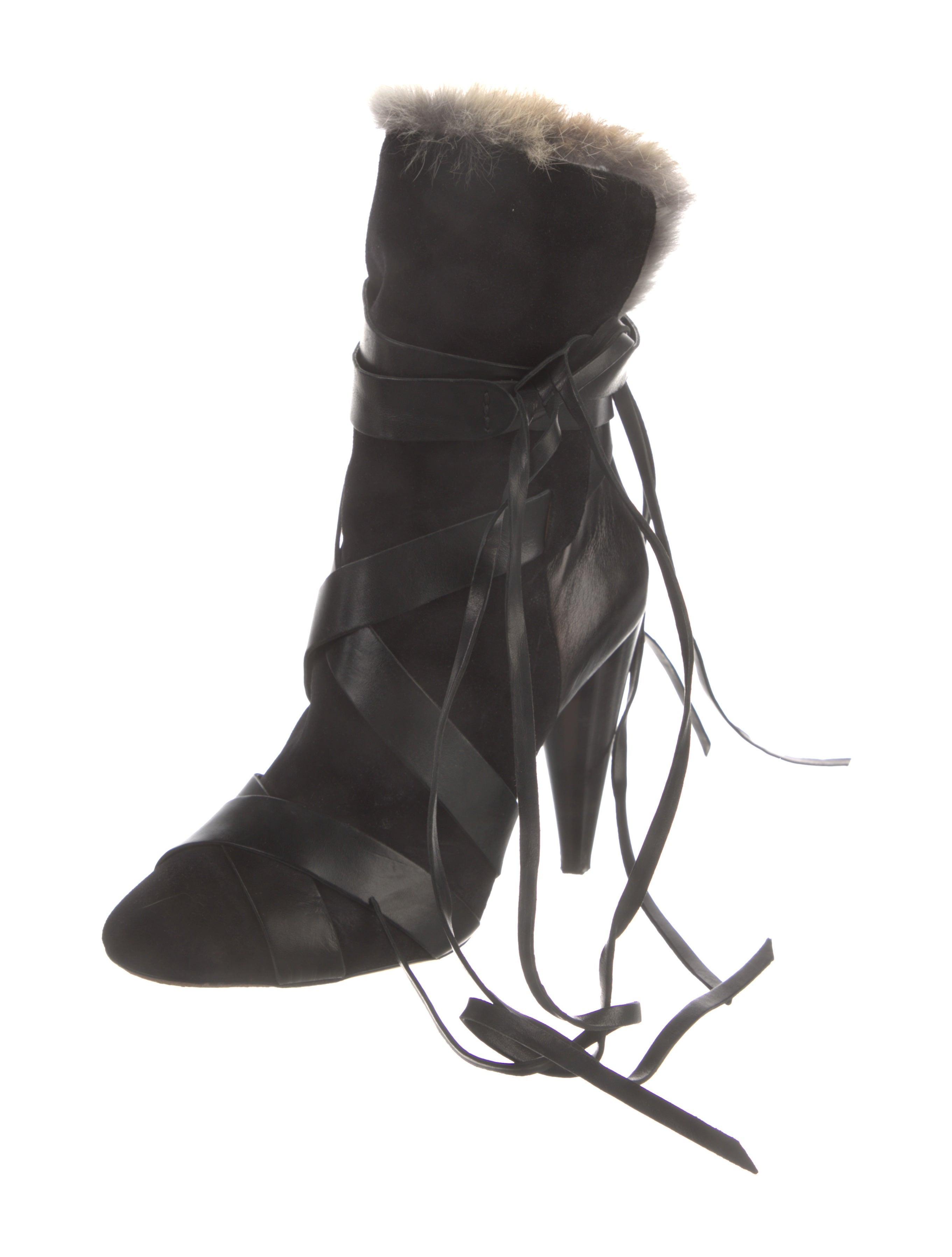 Isabel Marant Leather Lace-Up Booties - Black Boots, Shoes - ISA45263 ...