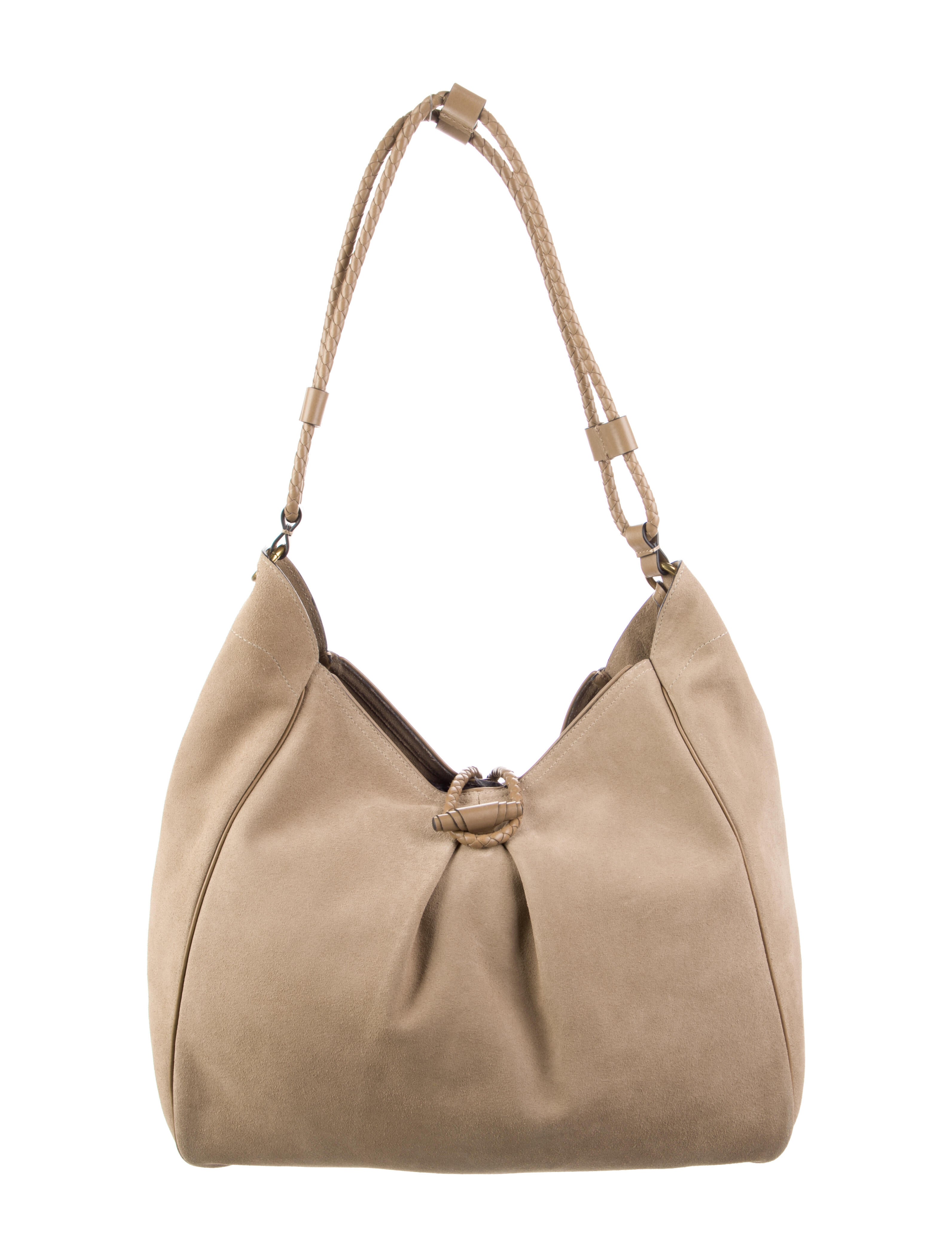 Gucci Brocade Suede Soft Stirrup Shoulder Bag - Orange Shoulder Bags ...