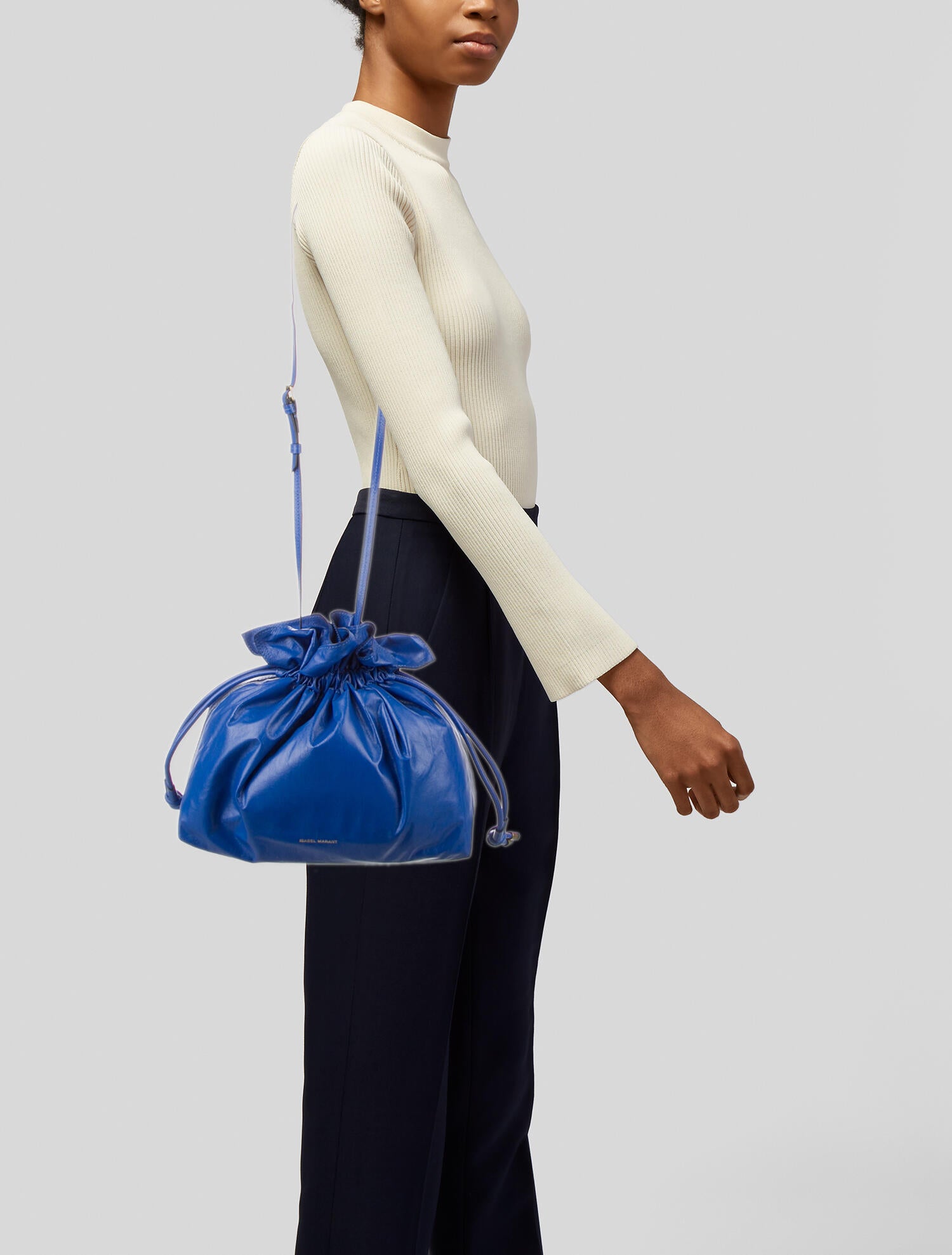 Isabel Marant Leather Drawstring Shoulder Bag - Shoulder Bags, Handbags ...