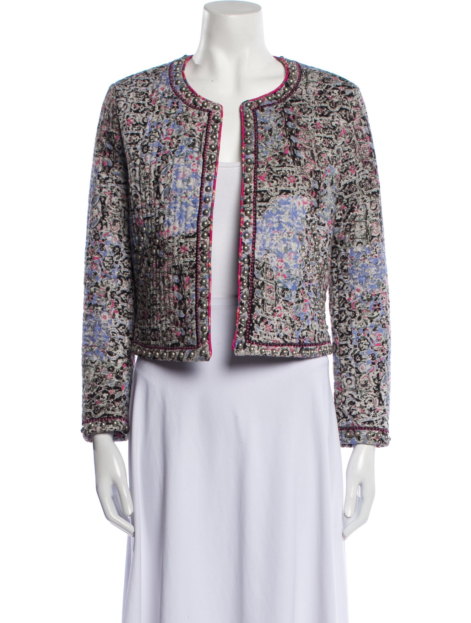 Isabel Marant Tweed Pattern Evening Jacket - Blue Jackets, Clothing ...