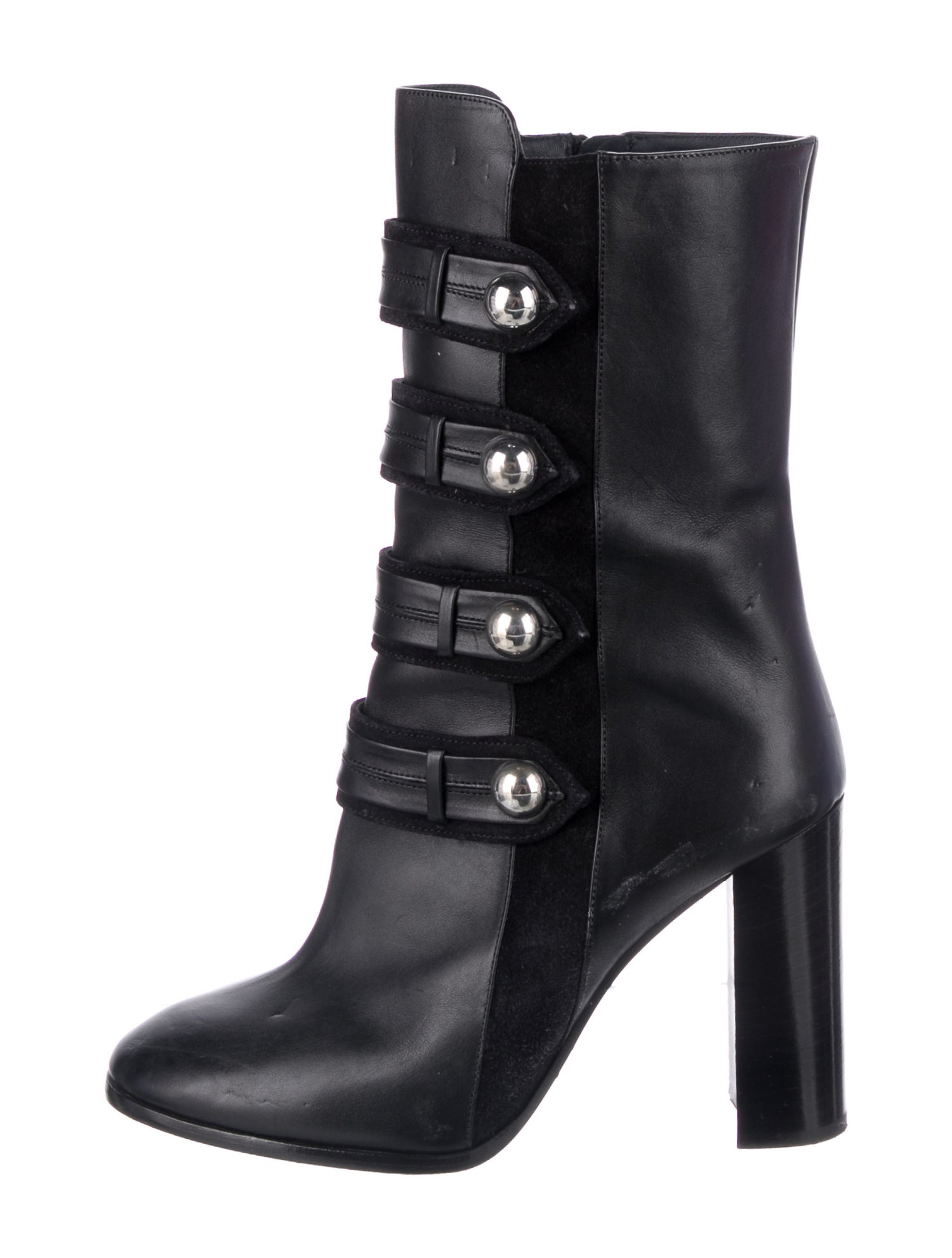 Isabel Marant Leather Studded Accents Combat Boots - Black Boots, Shoes ...
