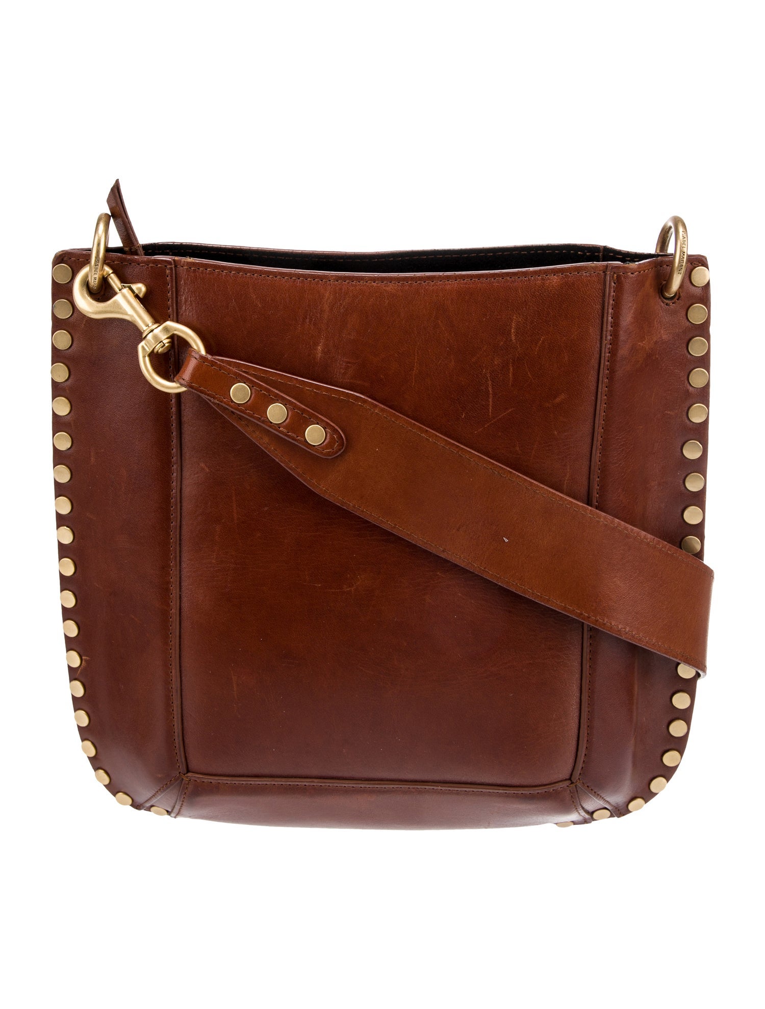Isabel Marant Studded Leather Crossbody Bag - Brown Crossbody Bags ...