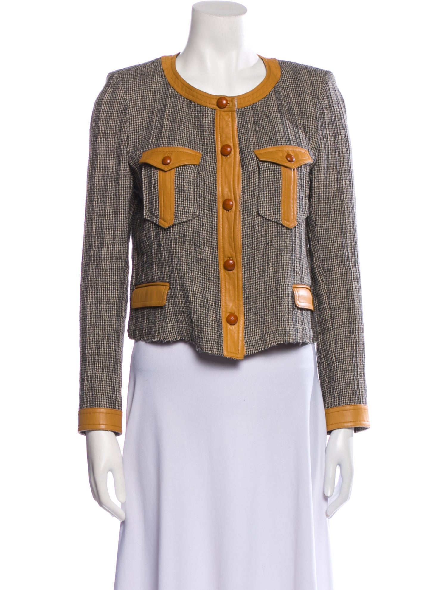 Isabel Marant Tweed Pattern Evening Jacket - Neutrals Jackets, Clothing ...