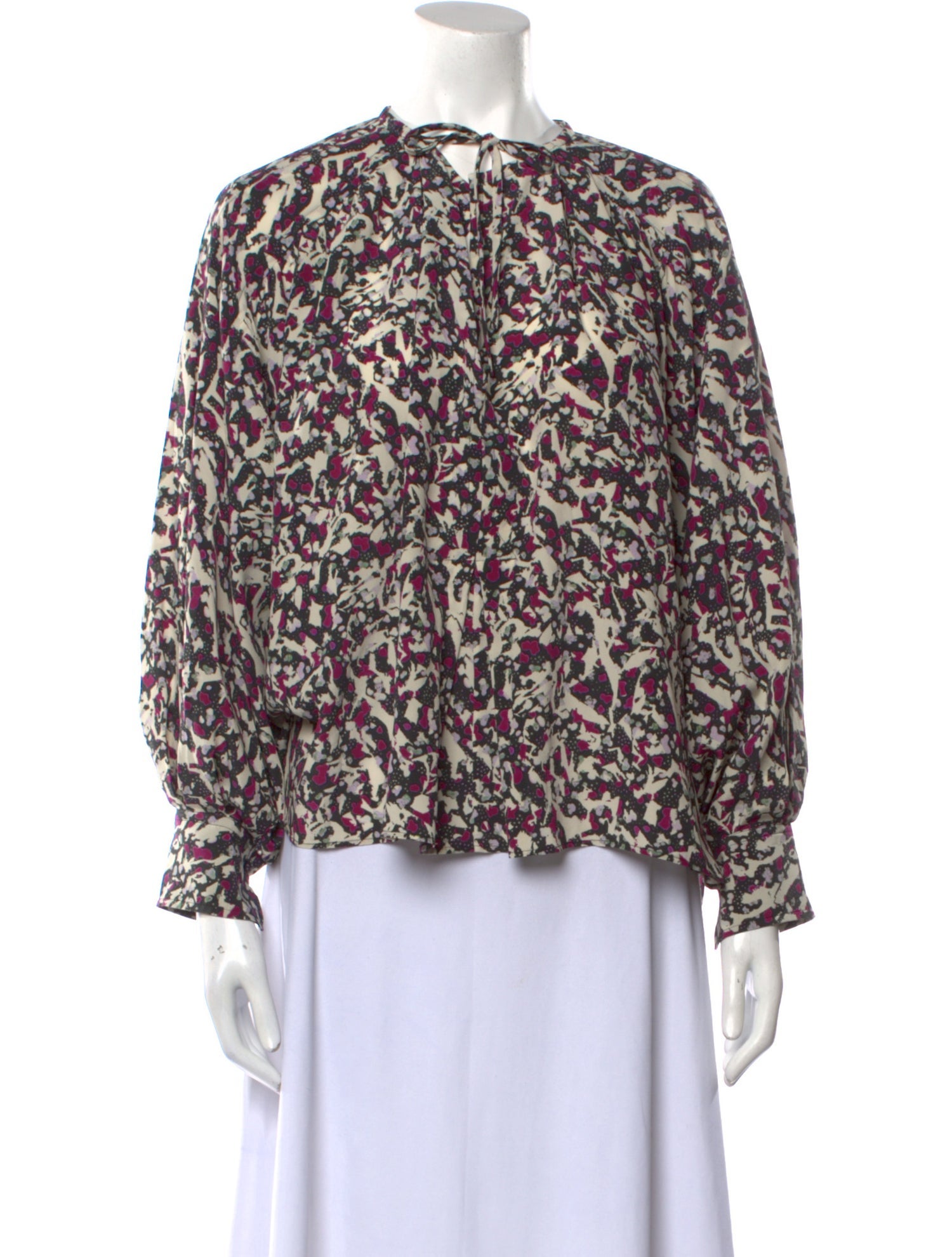 Isabel Marant Silk Floral Print Blouse - Black Tops, Clothing ...