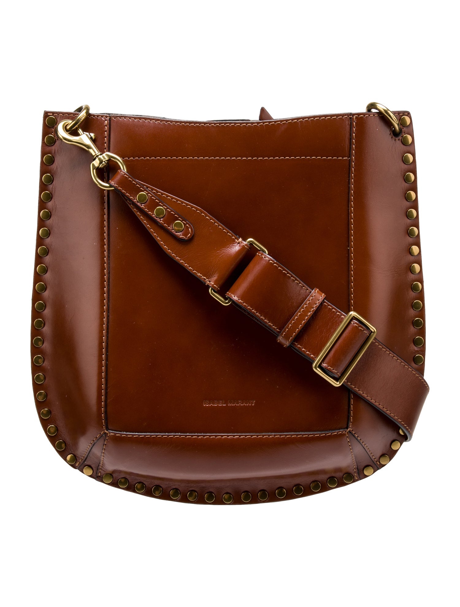 Isabel Marant Leather Studded Crossbody Bag - Brown Crossbody Bags ...