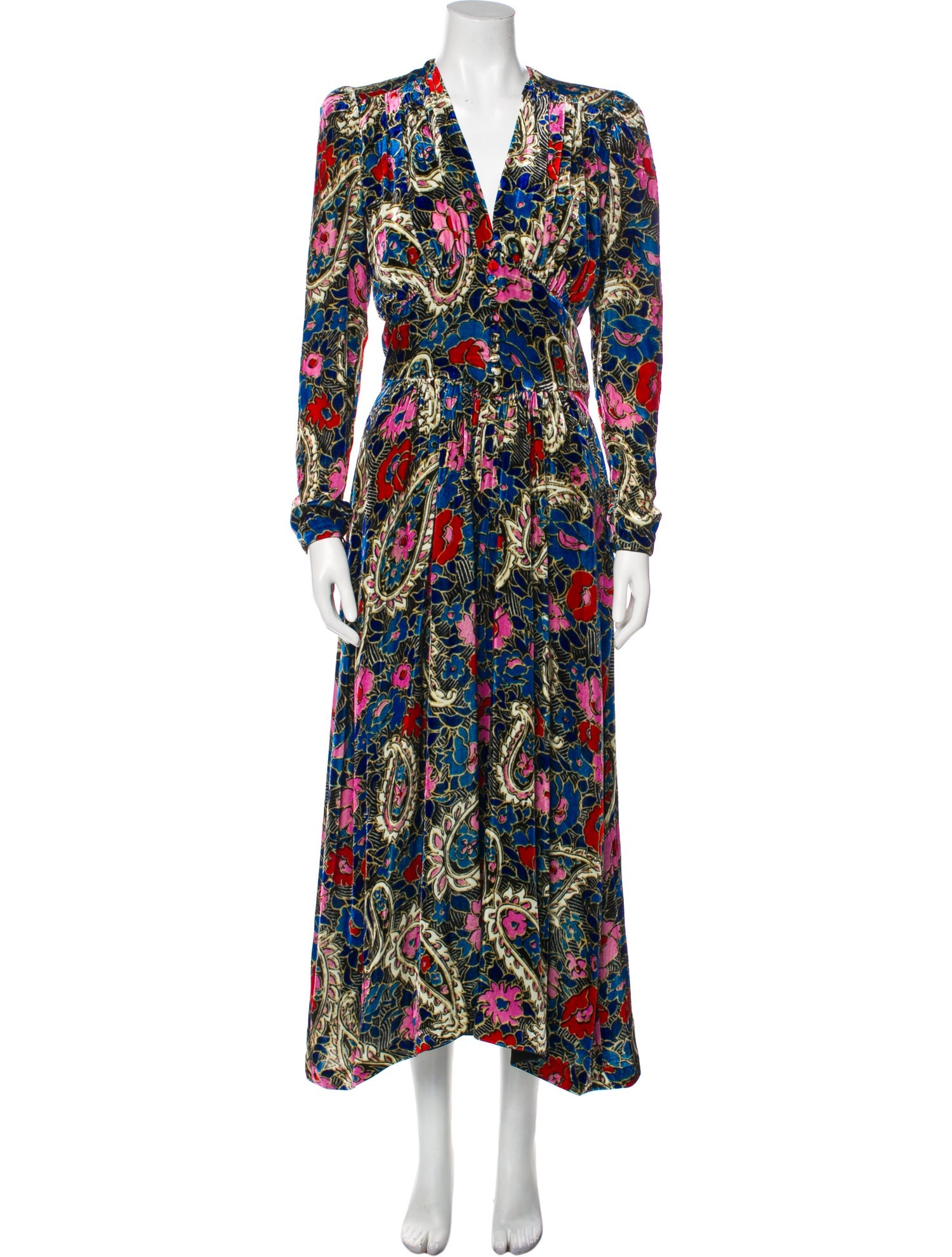Isabel Marant Floral Print Long Dress - Blue Dresses, Clothing ...